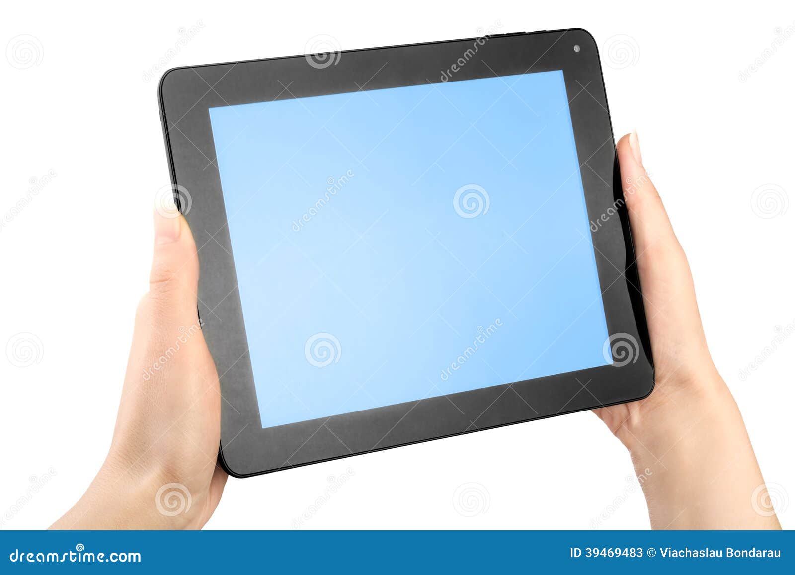 Hands holding a tablet stock image. Image of advertise - 39469483