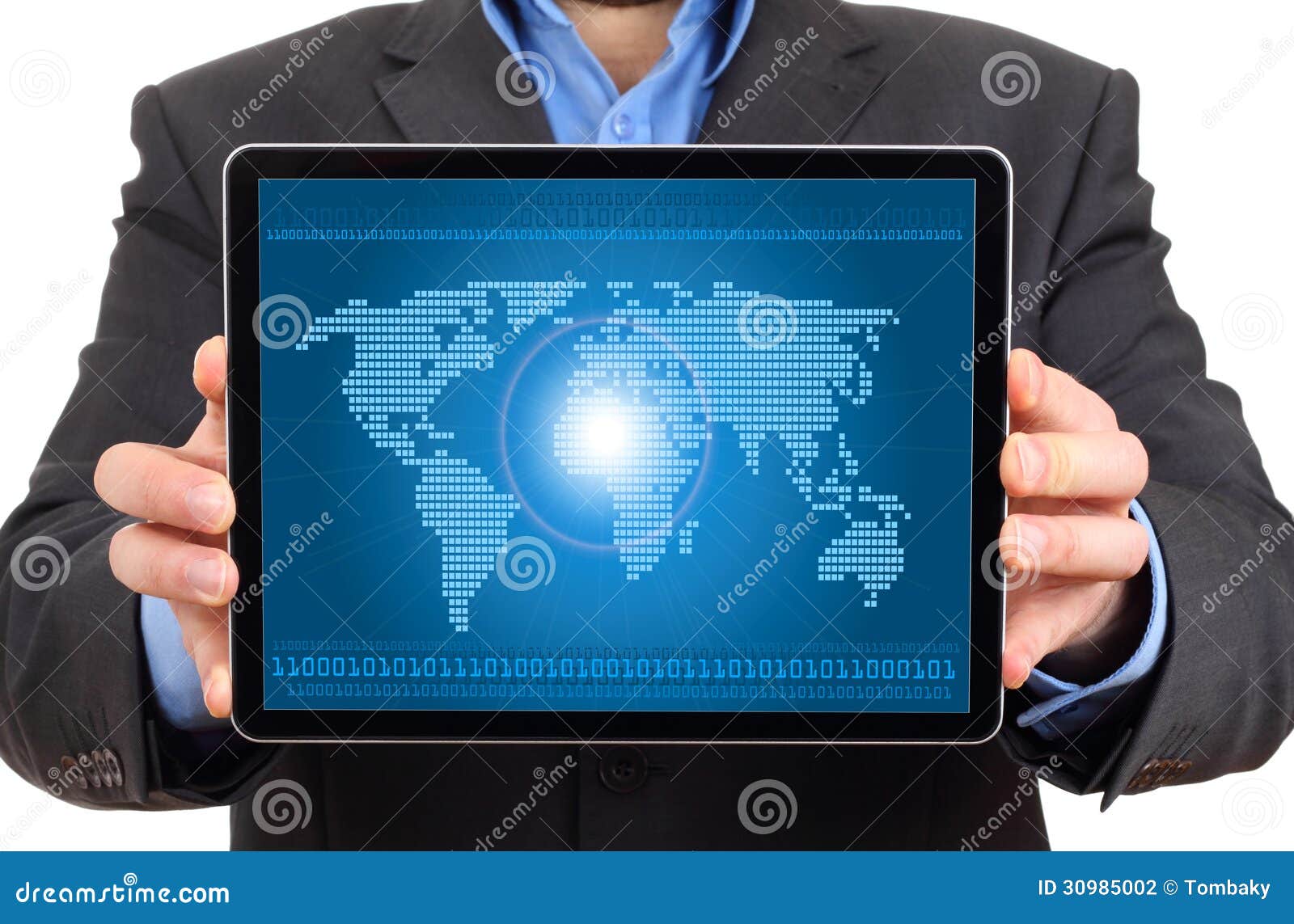 Hands holding a tablet stock photo. Image of advertise - 30985002