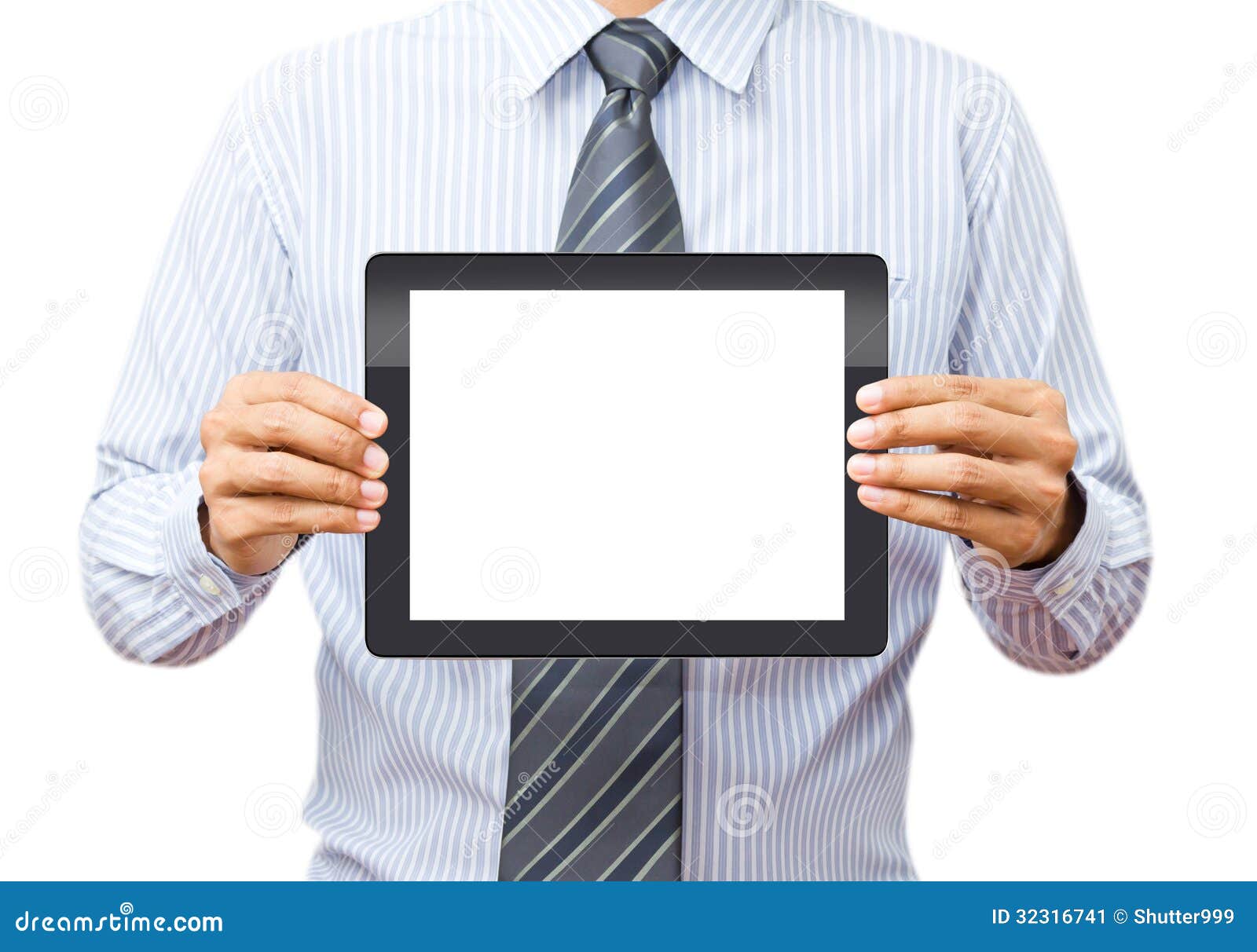 Hands Holding a Tablet Touch Computer Gadget Stock Image - Image of ...