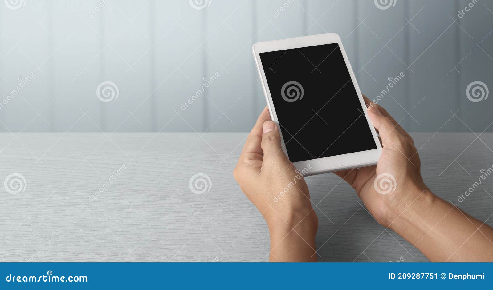 Hands Holding Tablet Touch Computer Gadget with Screen Stock Image ...