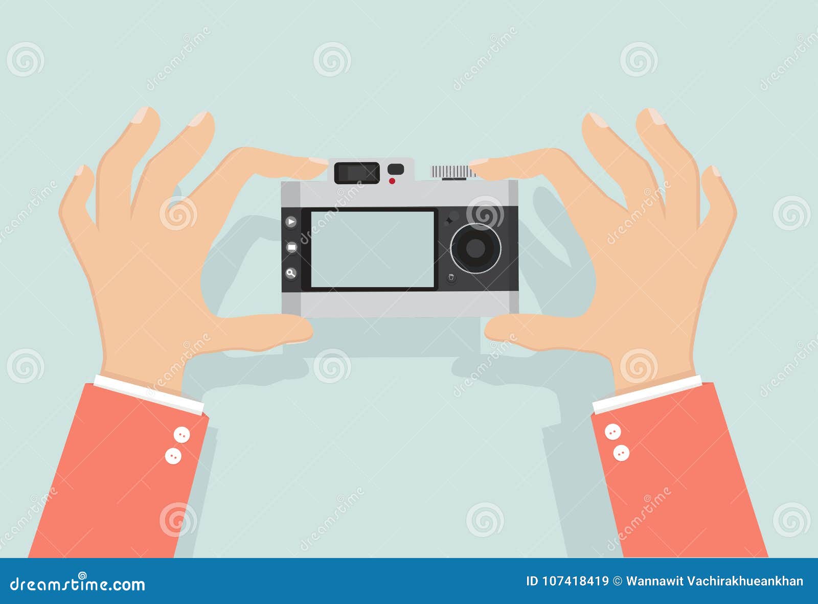Hands Holding Taking a Picture with Photo Camera Stock Vector ...
