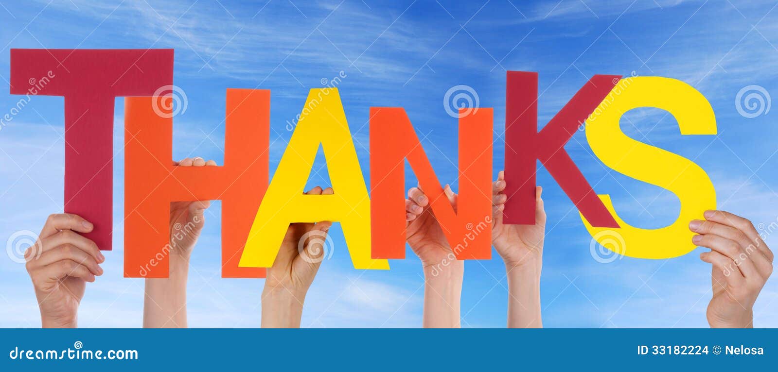 Hands Holding Thanks in Many Colors Stock Photo - Image of blue ...