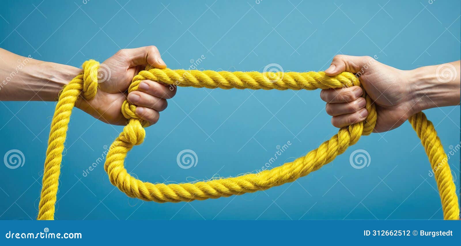 Hands Holding on To a Rope or Cord and Pulling in Different Directions ...