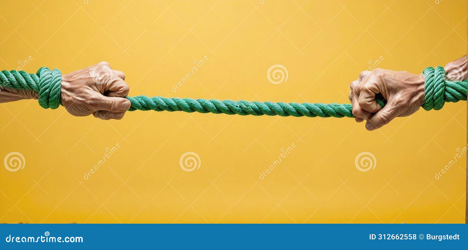 Hands Holding on To a Rope or Cord and Pulling in Different Directions ...