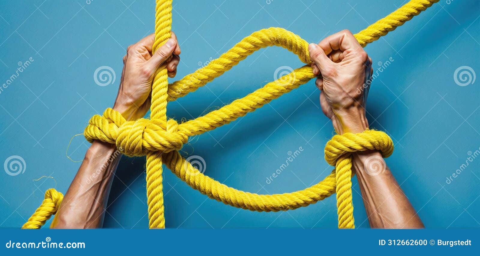 Hands Holding on To a Rope or Cord and Pulling in Different Directions ...