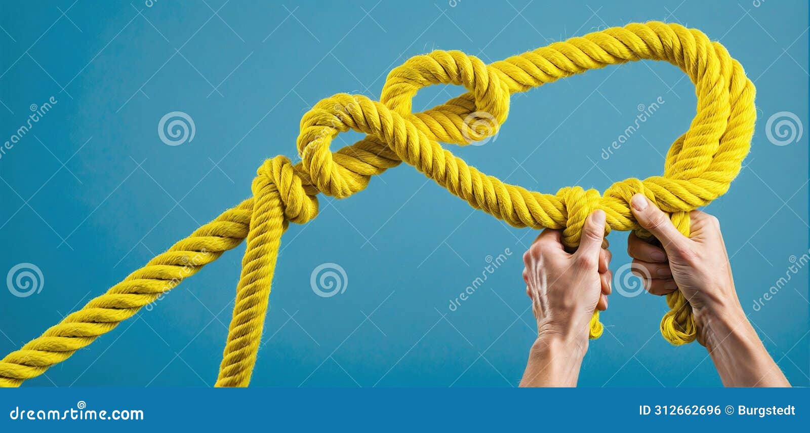 Hands Holding on To a Rope or Cord and Pulling in Different Directions ...