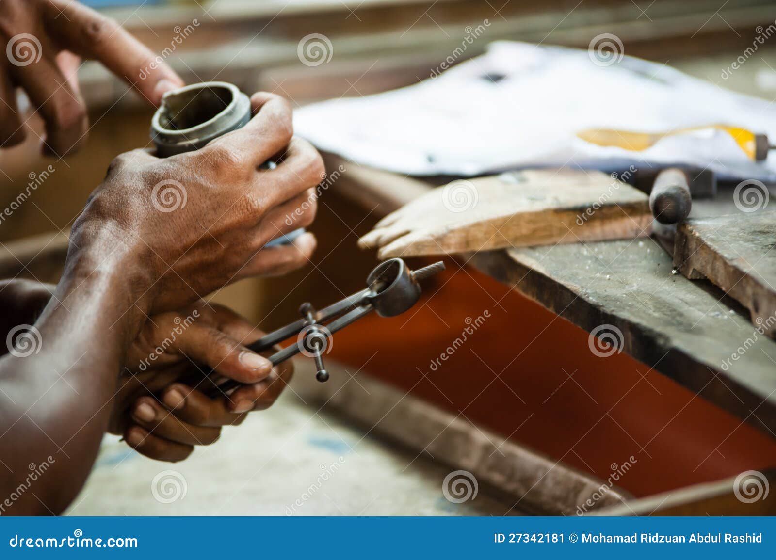 Hands holding tools stock image. Image of equipment, object - 27342181