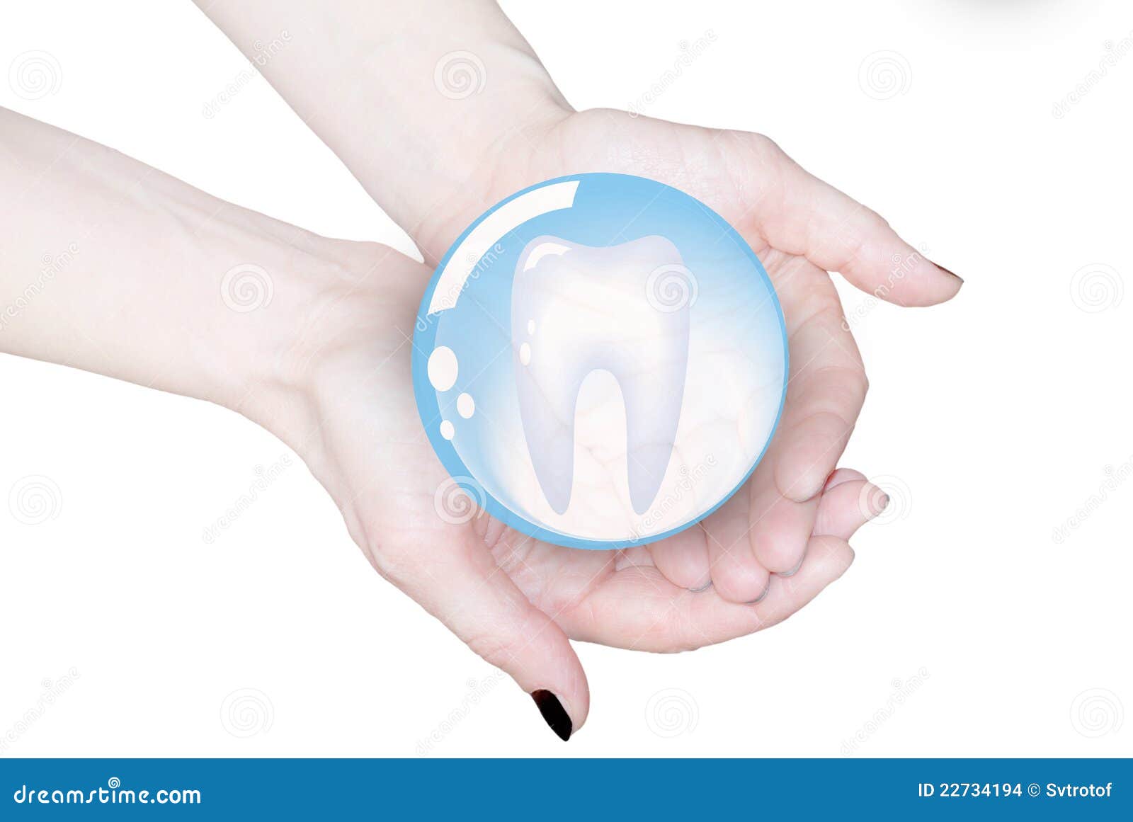 Hands Holding Tooth in Glass Sphere Stock Photo - Image of recovery ...