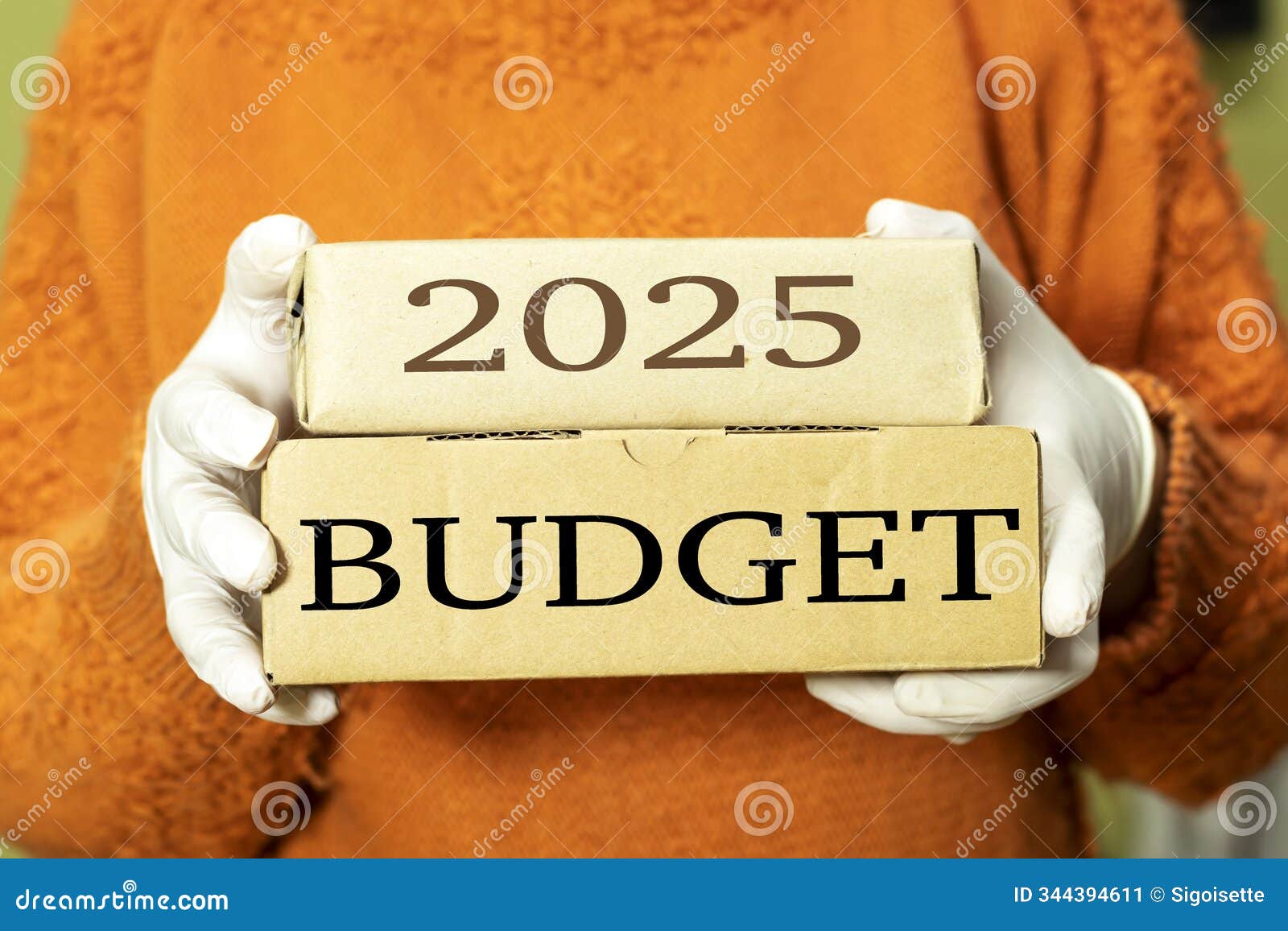 Hands Holding Two Boxes with 2025 Budget Concept, Stock Image - Image ...