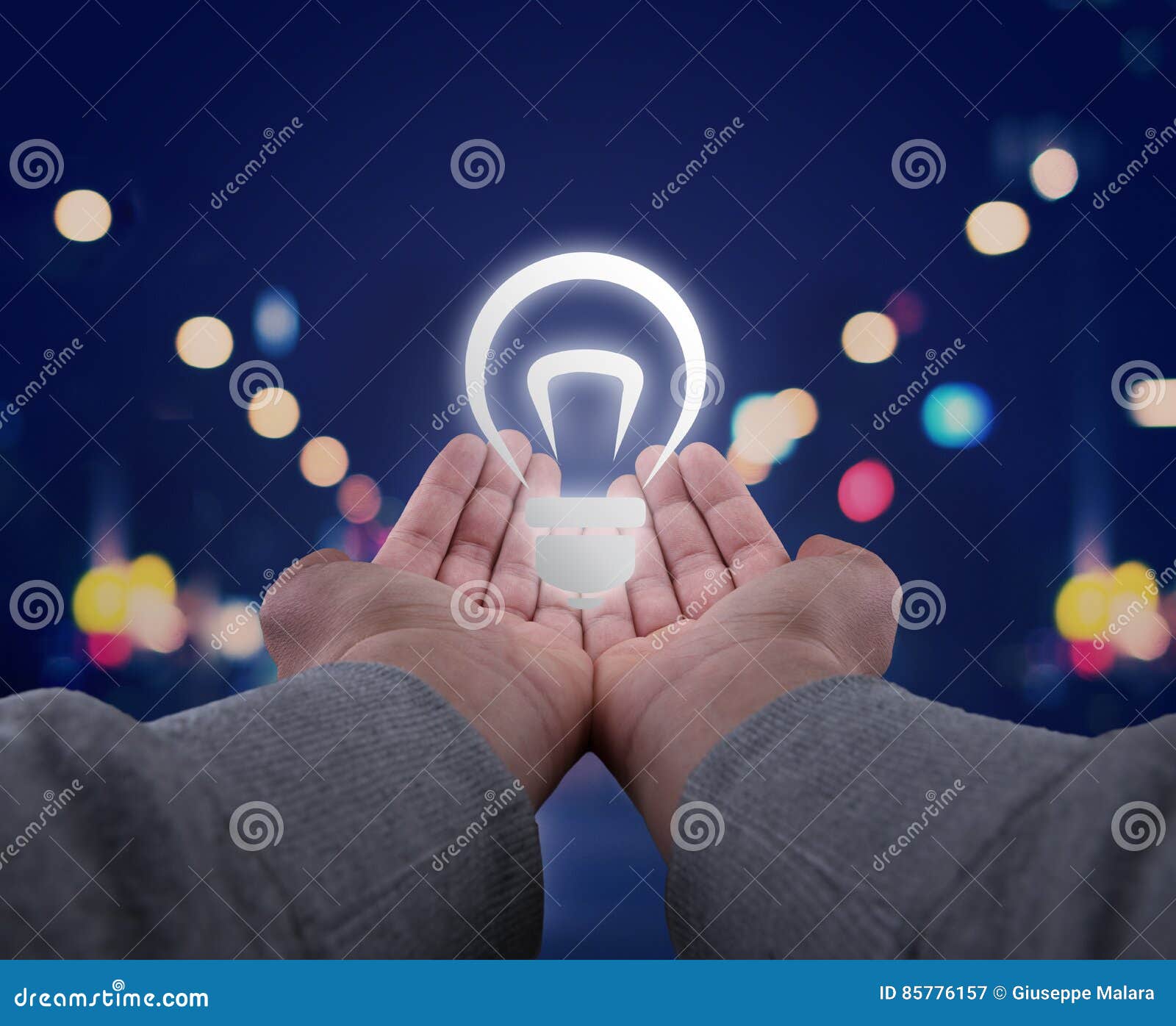 Hands Holding Up a Light Bulb Stock Image - Image of icon, gesticulate ...