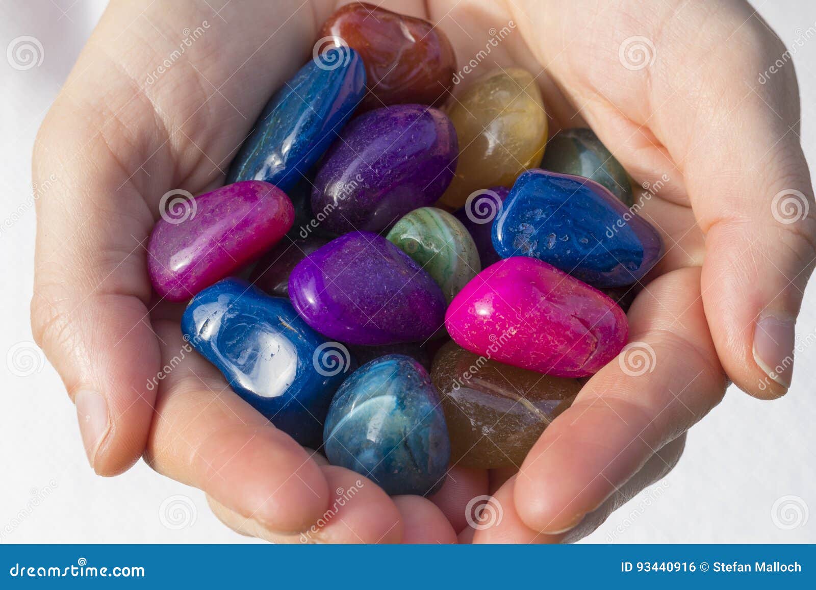 Hands Holding Various Crystal Stones Stock Photo - Image of beautiful ...