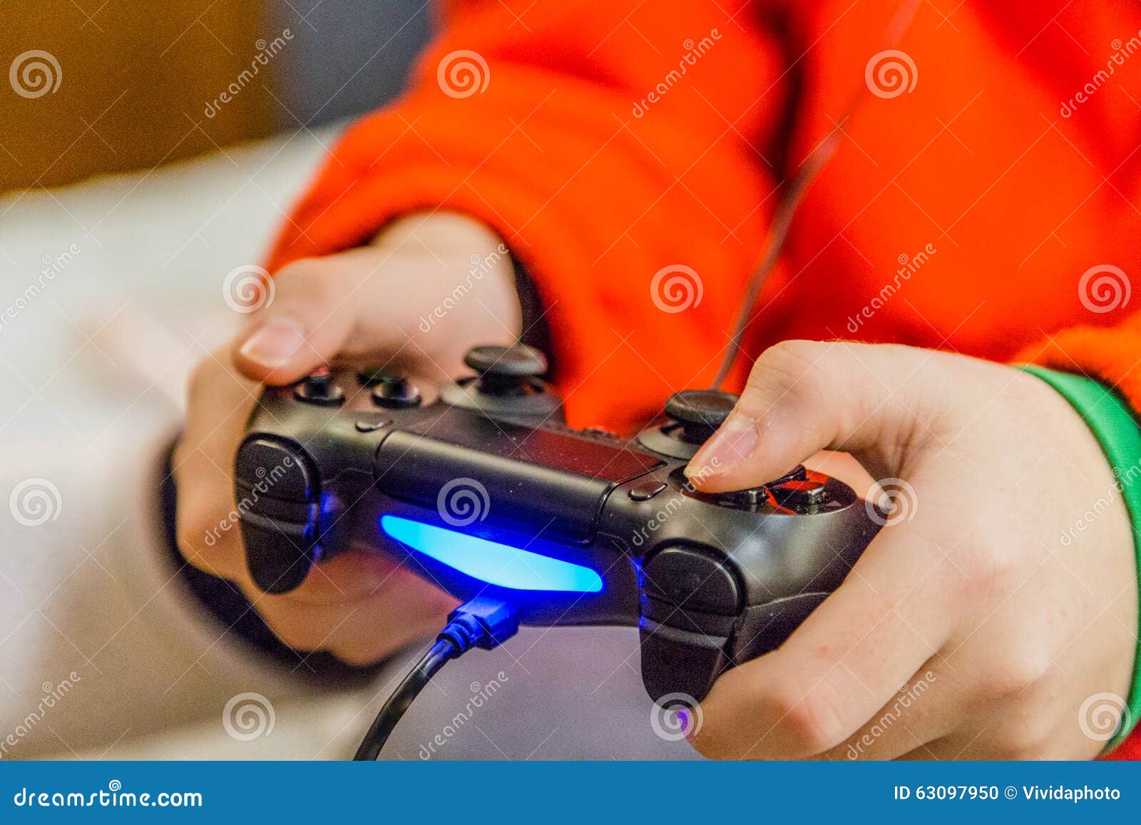 Hands Holding Videogames Wireless Controller Stock Photo - Image of ...