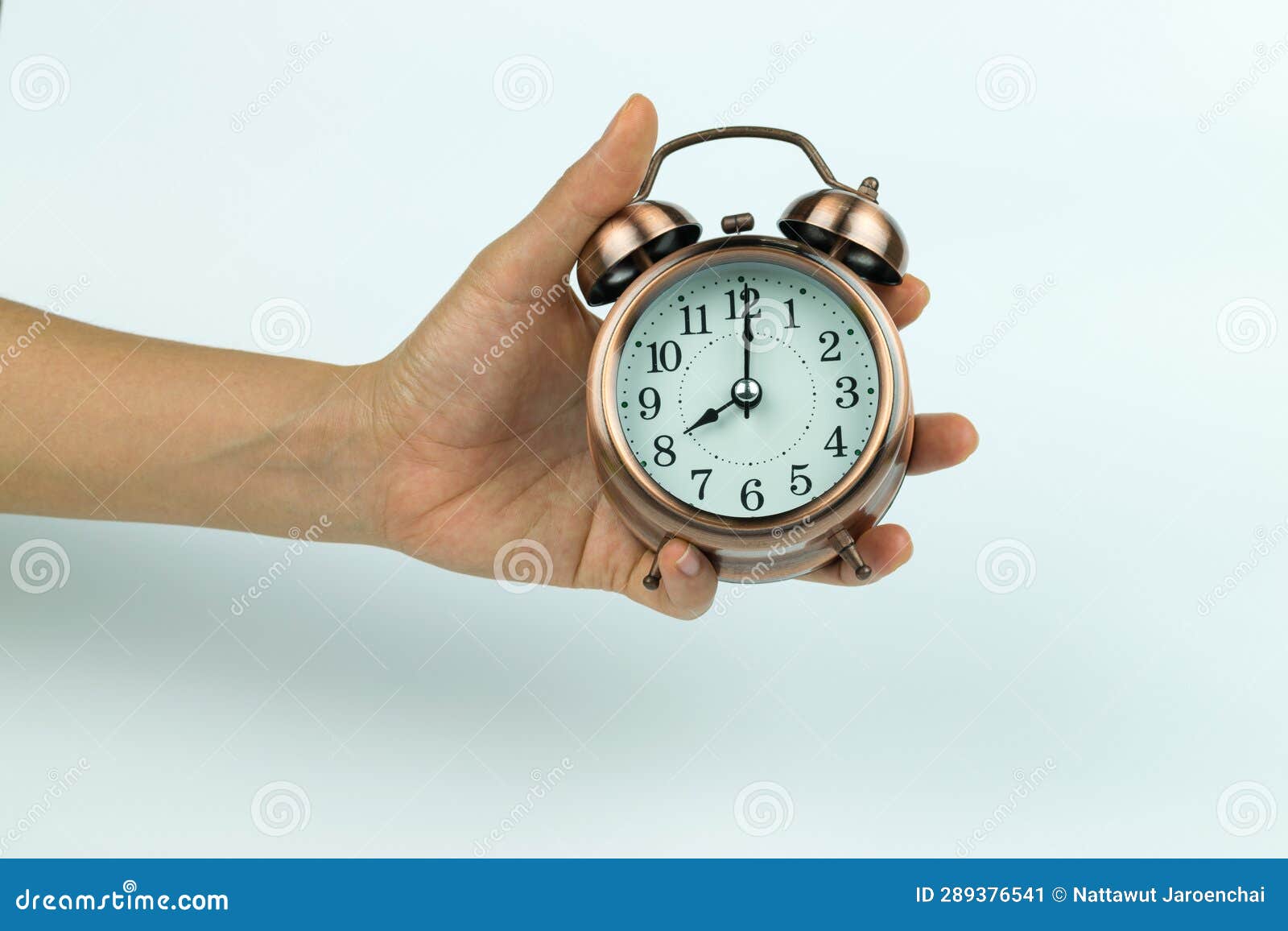 Hands Holding Vintage Alarm Clock Stock Image - Image of holding, hold ...