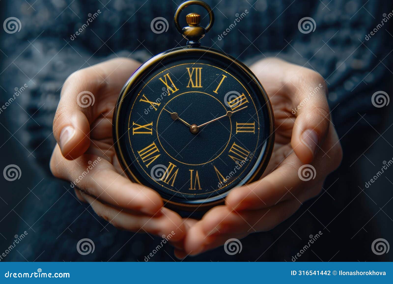 Hands Holding Clock. Ai Generated Stock Photo - Image of color, finish ...