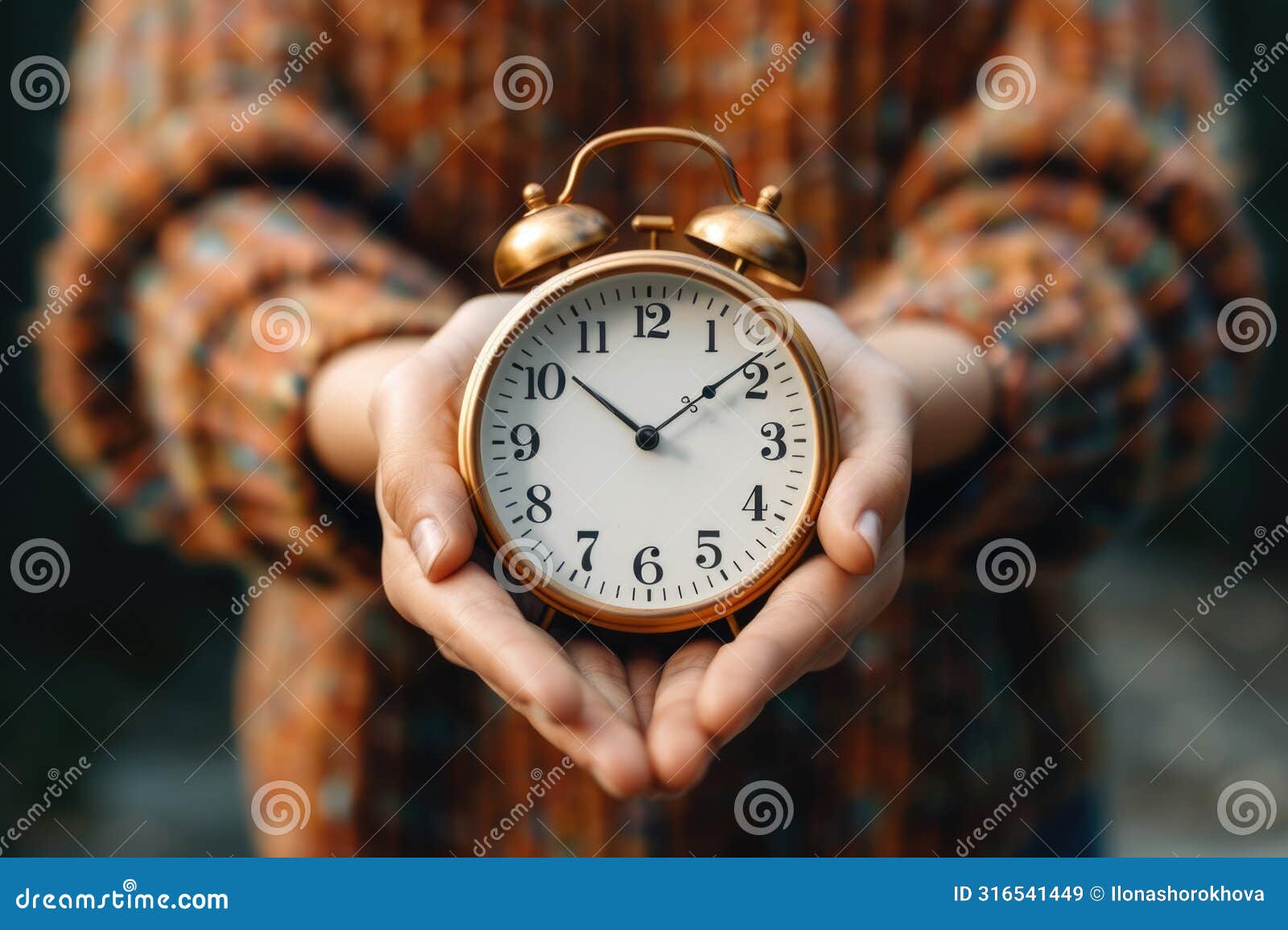 Hands Holding Clock. Ai Generated Stock Image - Image of copy, male ...