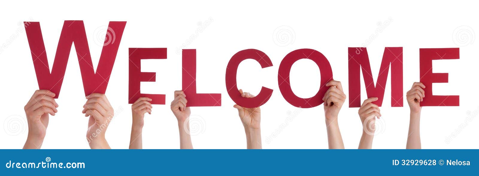 Hands Holding a Welcome Greeting Stock Photo - Image of hand, happiness ...