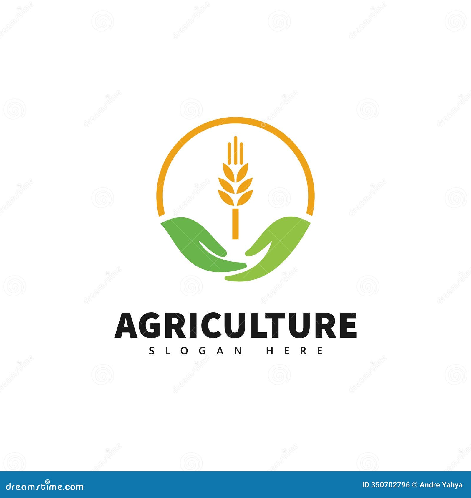 Hands Holding Wheat - Sustainable Farming Logo Design. Stock Vector ...