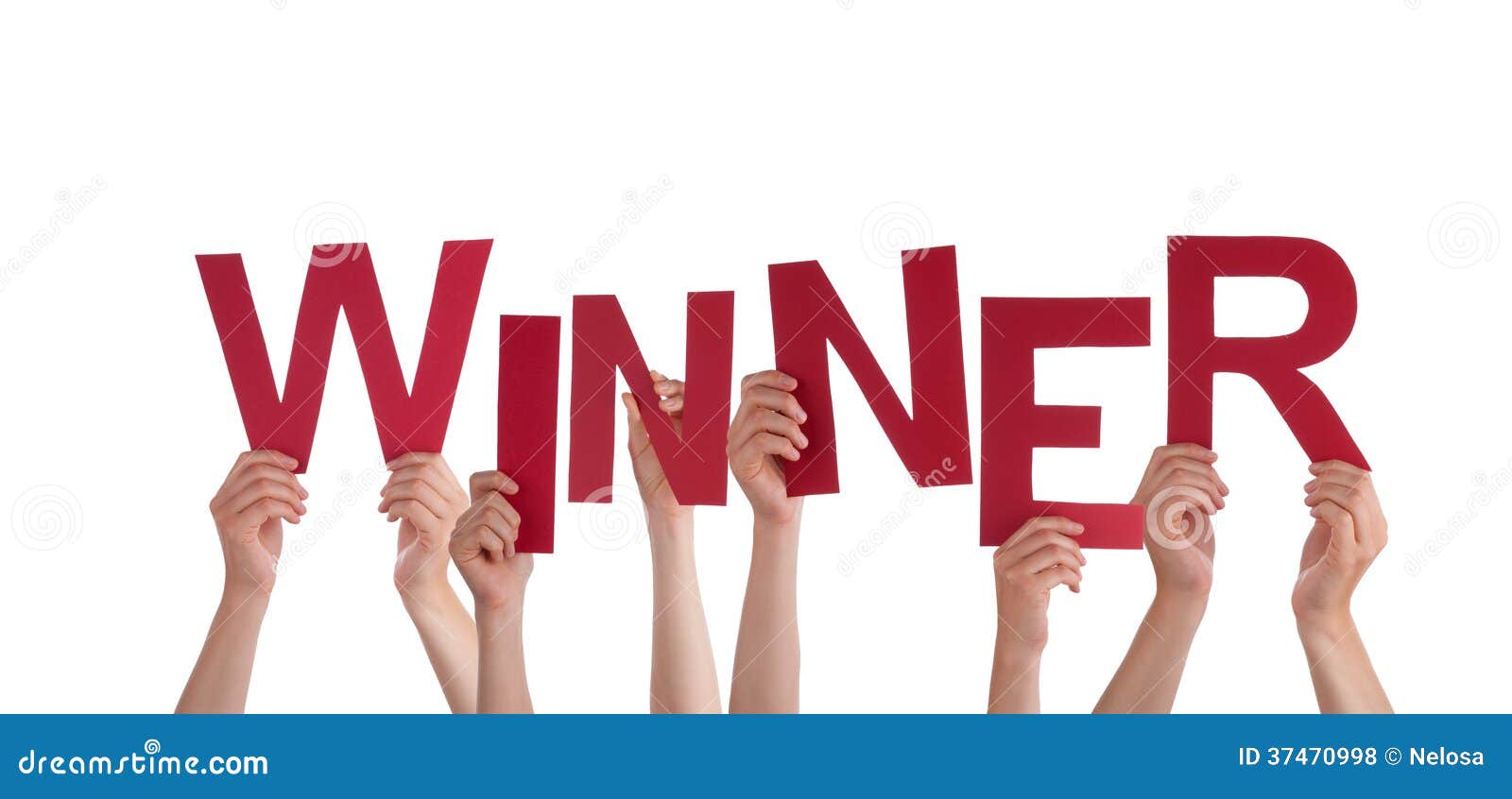 Hands Holding Winner stock photo. Image of business, sign - 37470998
