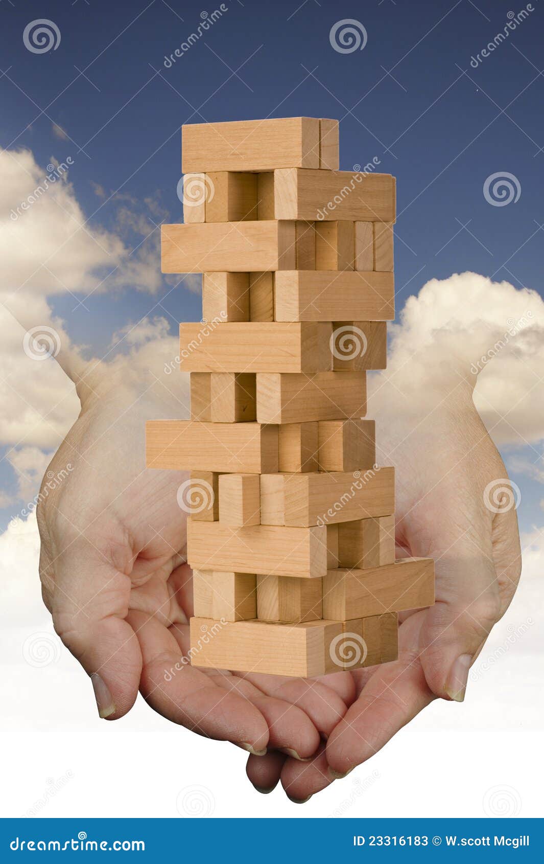Hands Holding Wooden Blocks Stock Image - Image of construction ...