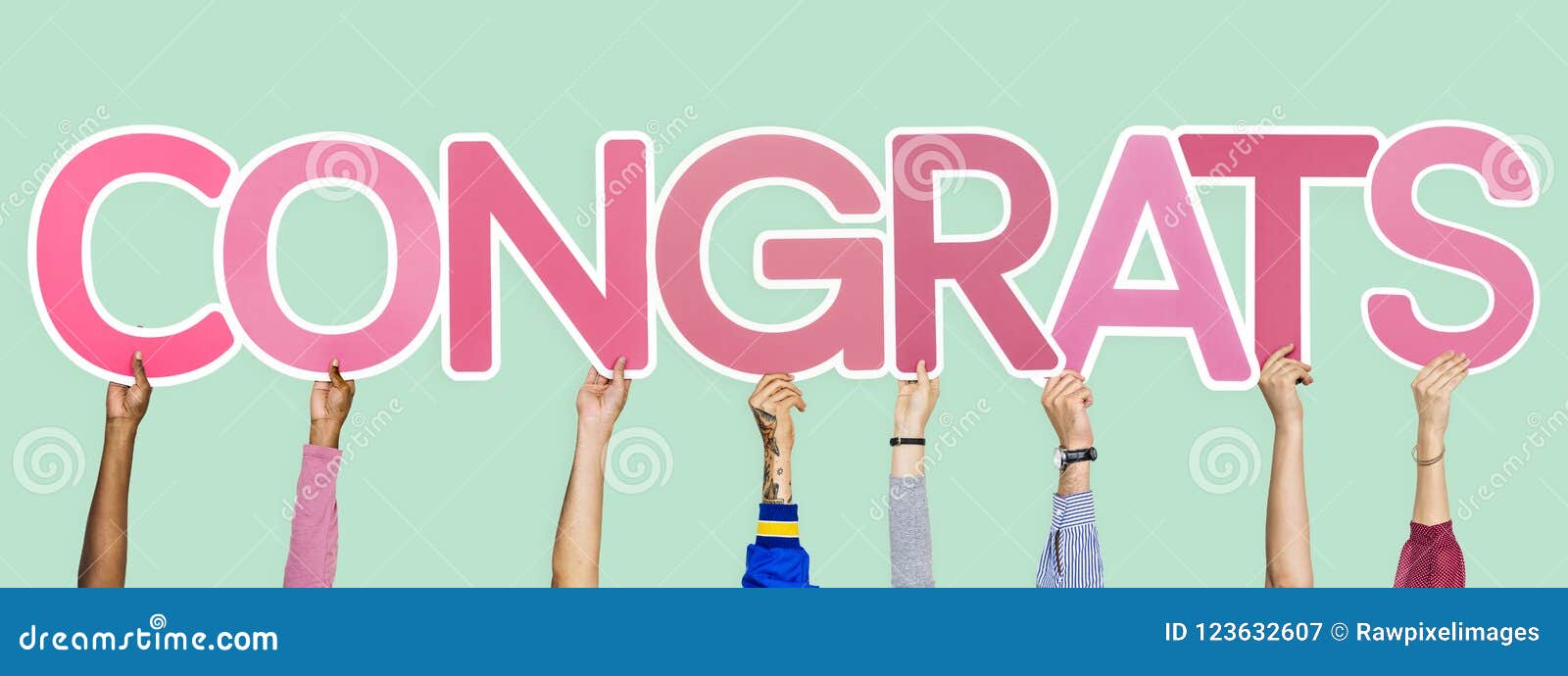 Hands Holding the Word Congrats Stock Image - Image of congratulations ...