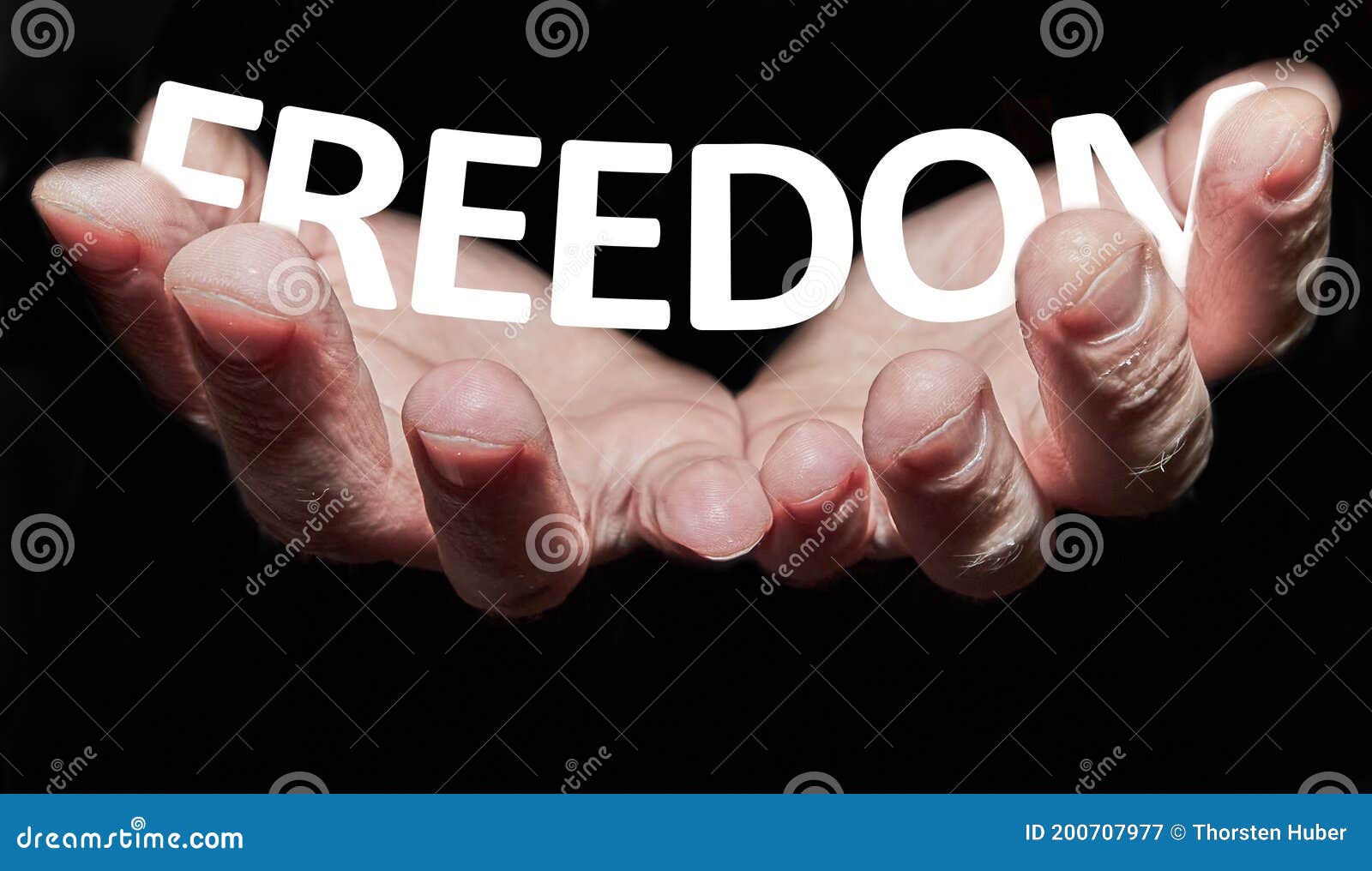 Hands Holding the Word Freedom Stock Image - Image of finger, fingers ...