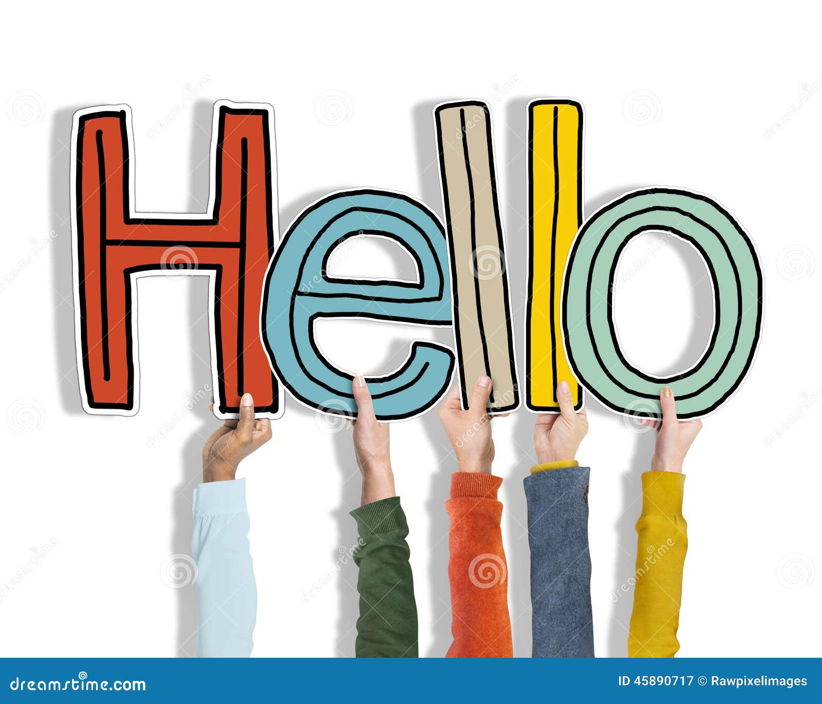 Hands Holding Word Hello Concepts Royalty-Free Stock Photography ...