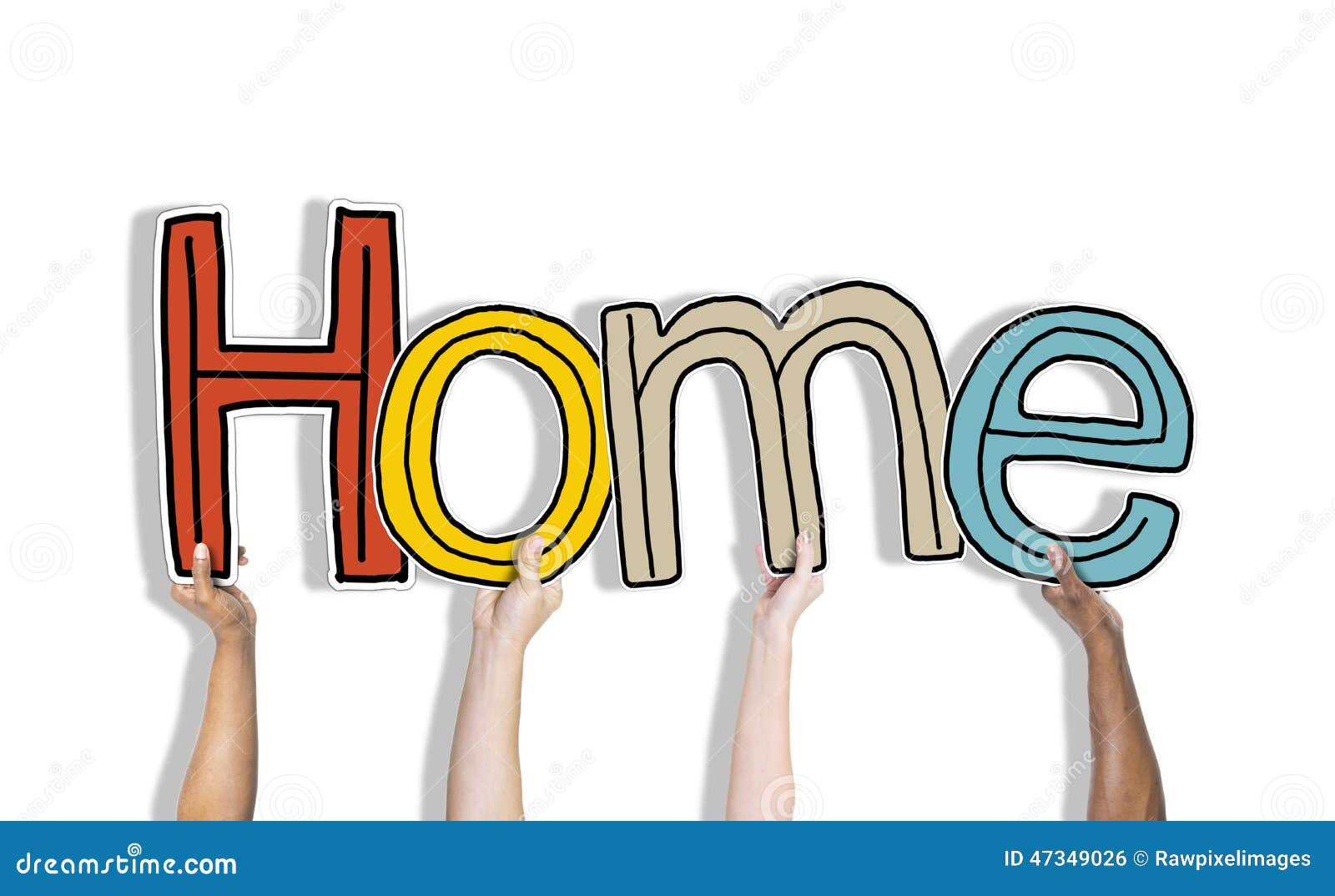 Hands Holding the Word Home Concept Stock Photo - Image of family, hand ...