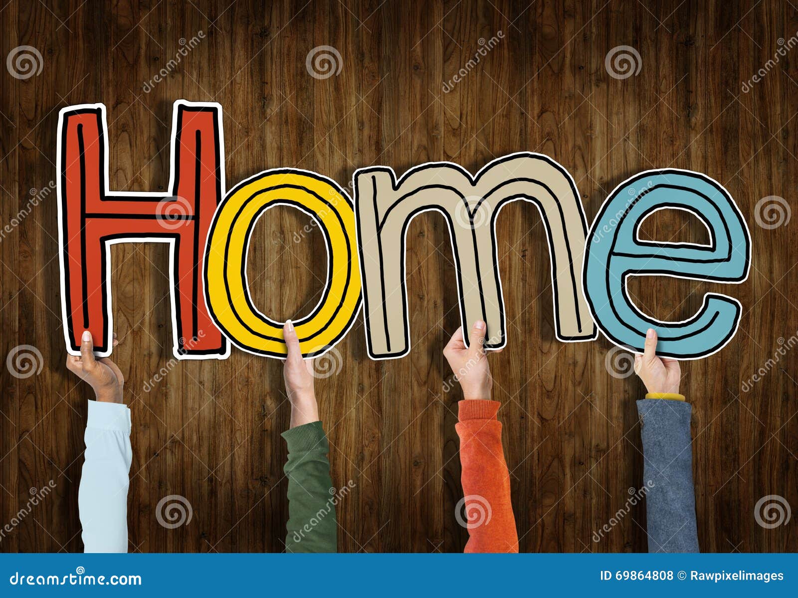 Hands Holding Word Home Concept Stock Photo - Image of text ...