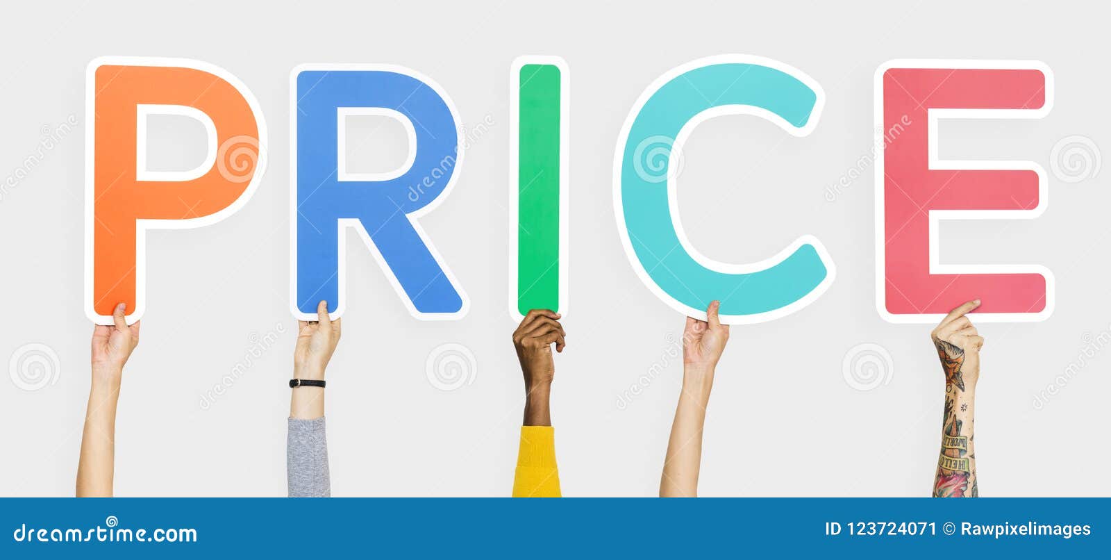 Hands Holding the Word Price Stock Image - Image of retail, diverse ...