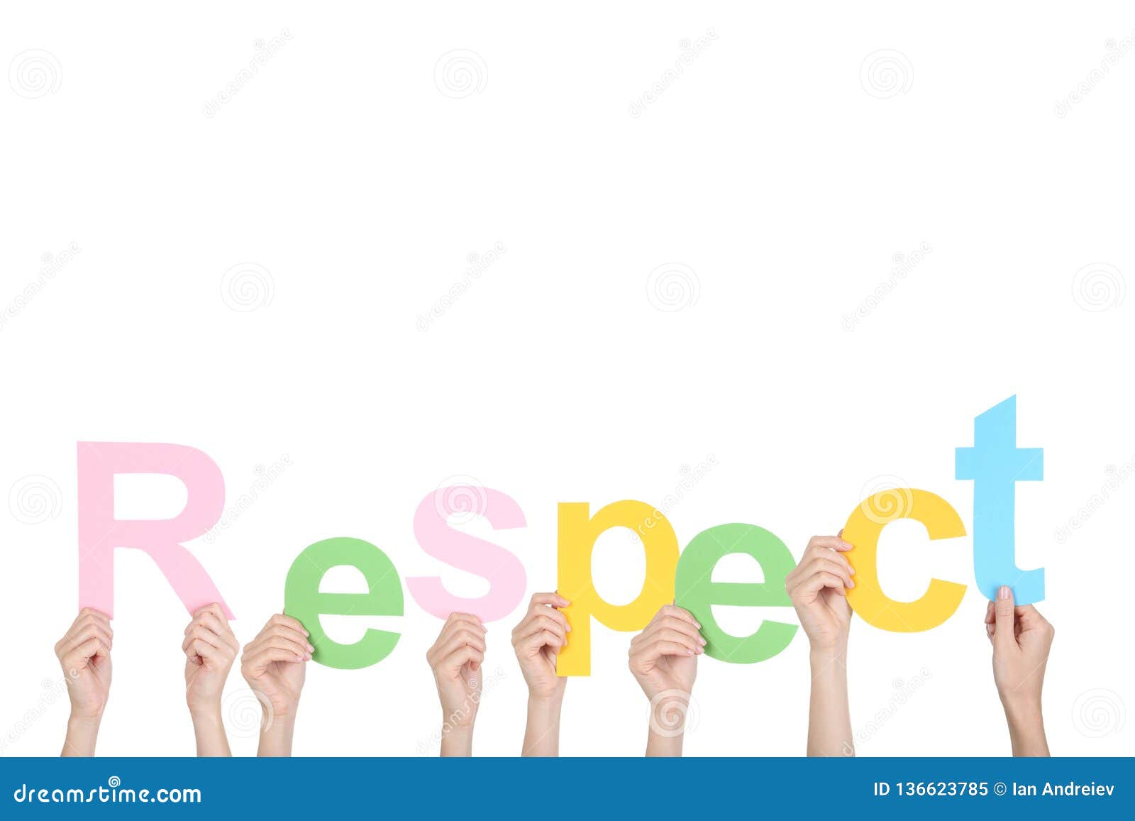 The word Respect stock image. Image of colorful, girl - 136623785