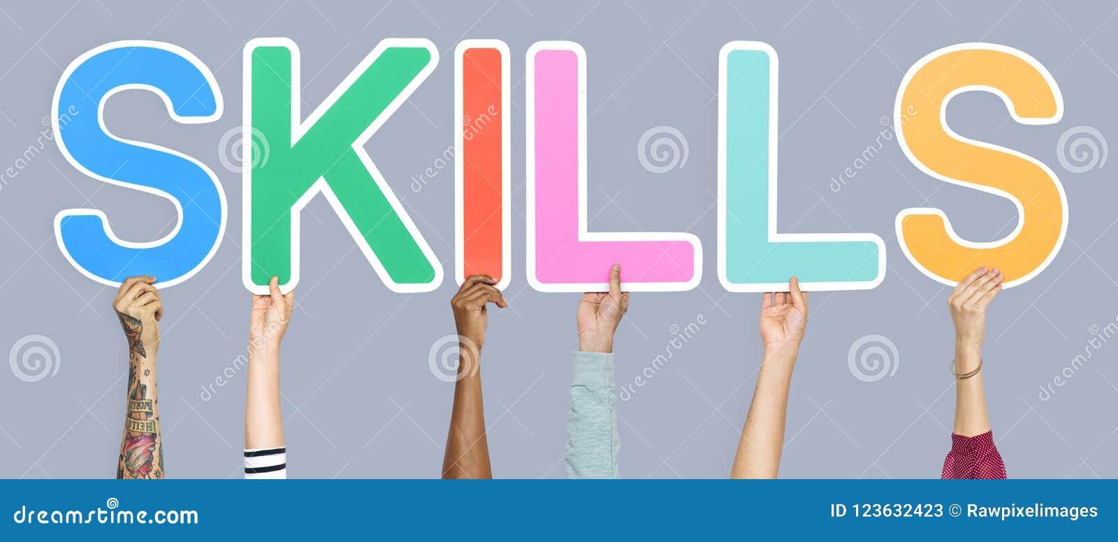 Hands Holding the Word Skills Stock Image - Image of holding, knowledge ...
