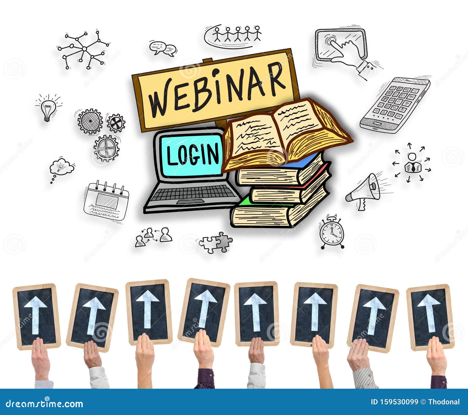 Webinar Concept on a Whiteboard Stock Image - Image of webinar, sharing ...