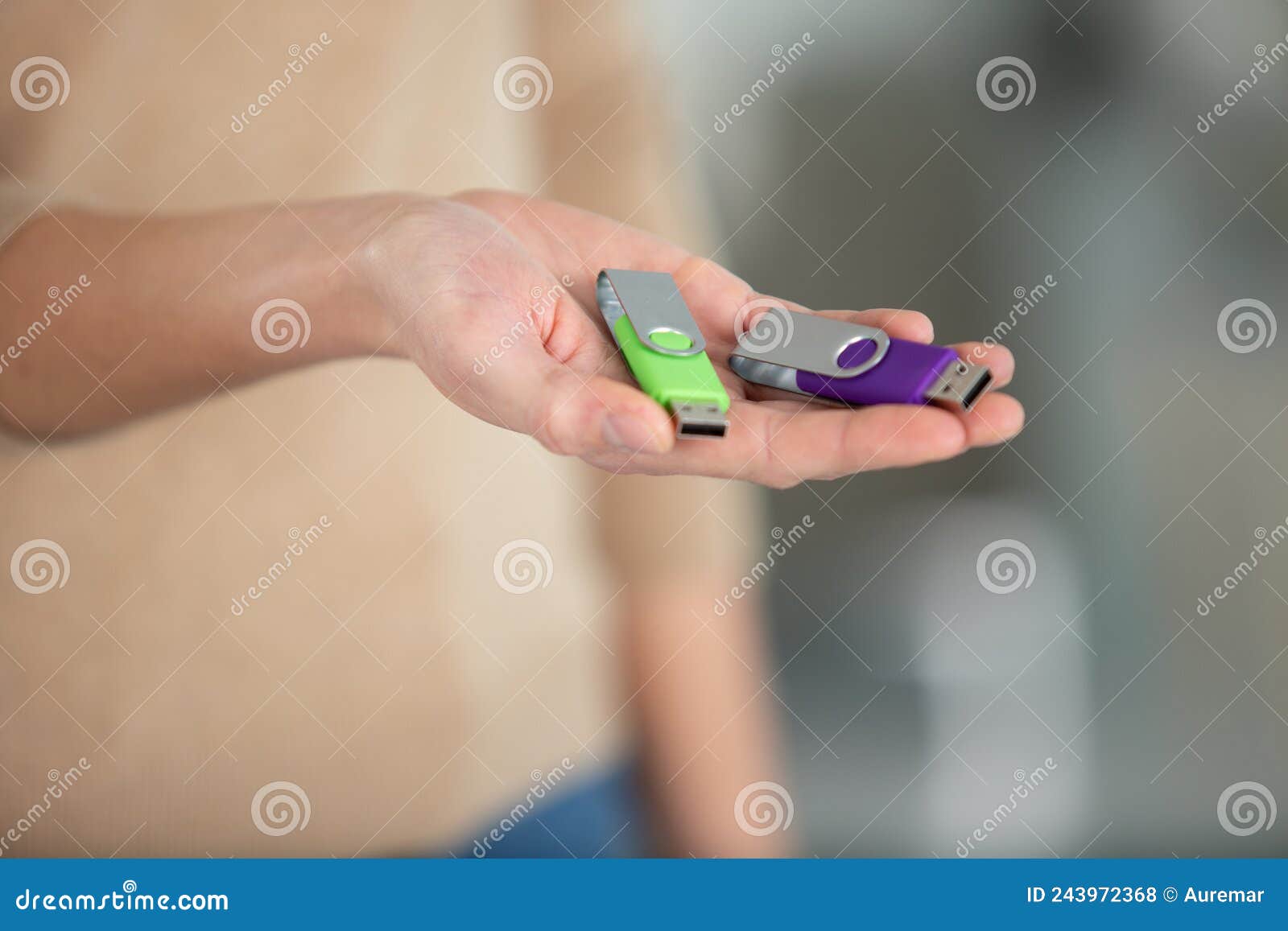 Hands Holds Usb Flash Drives Stock Photo - Image of connection ...