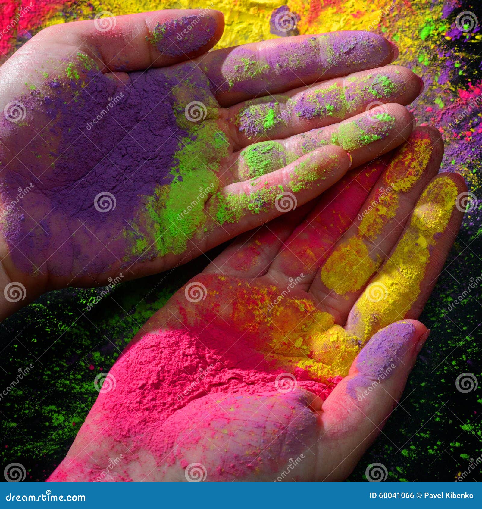 Hands with holi paint stock photo. Image of colors, hands - 60041066