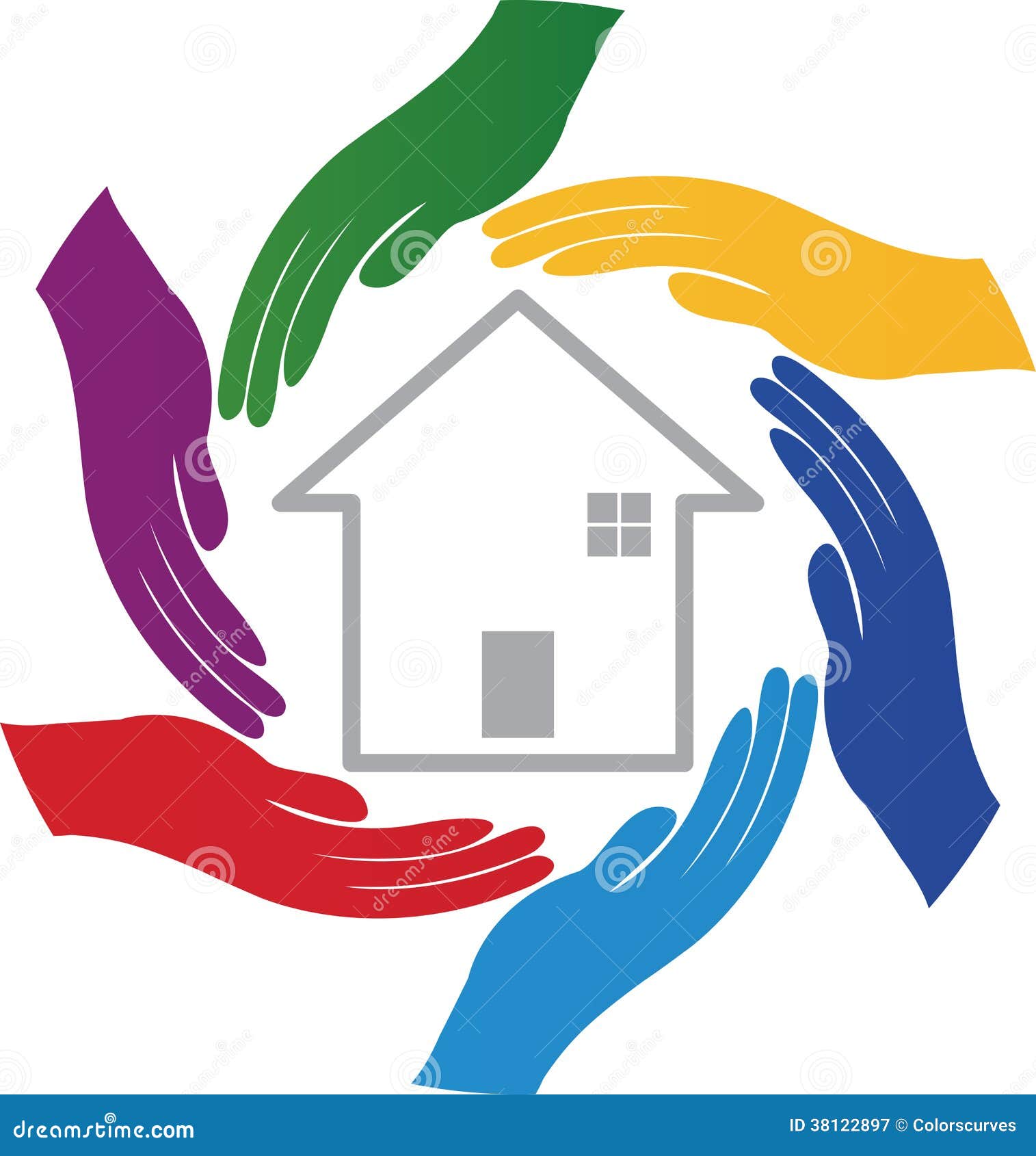 Hands with home stock vector. Illustration of concept - 38122897