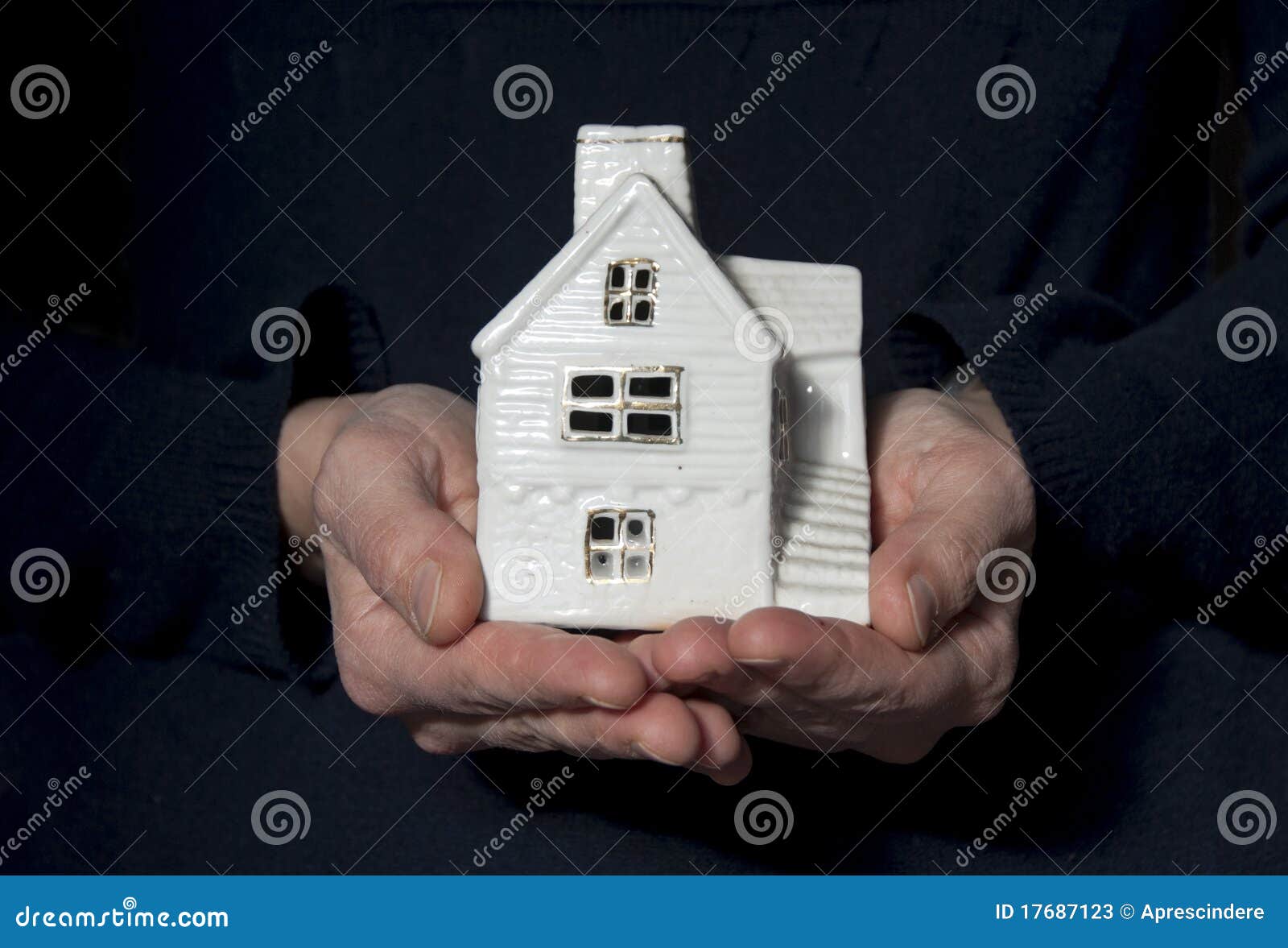 Hands with house model stock image. Image of domestic - 17687123