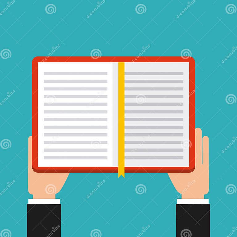 Hands Human with Book Reading Stock Vector - Illustration of open ...