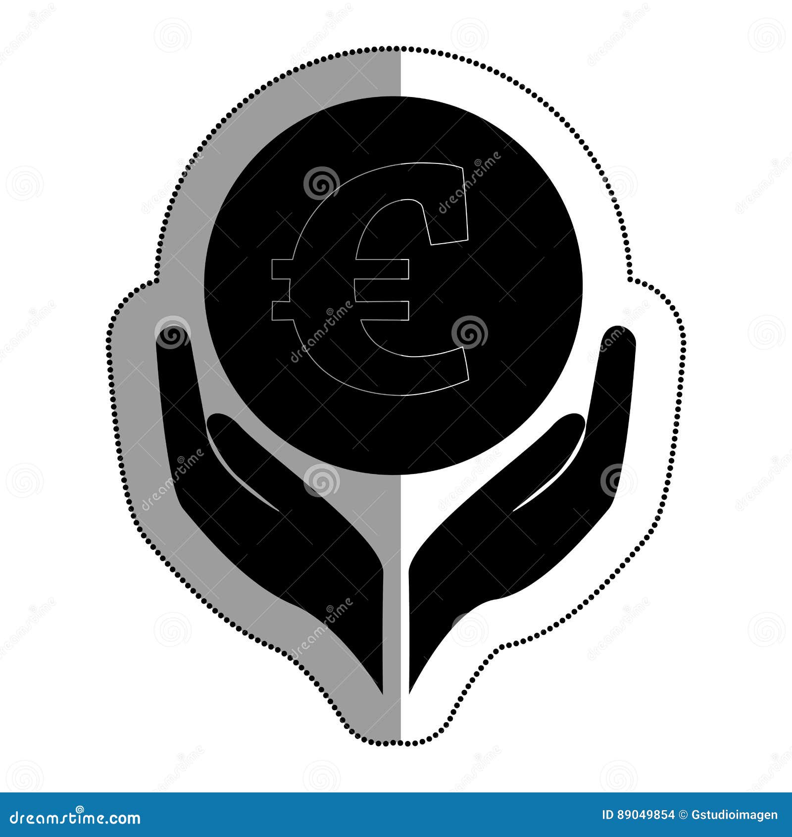 Hands human with euro stock illustration. Illustration of hand - 89049854