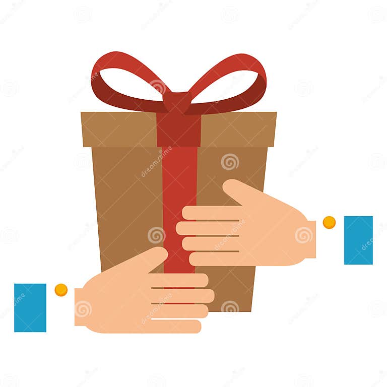 Hands human with gift box stock illustration. Illustration of christmas ...