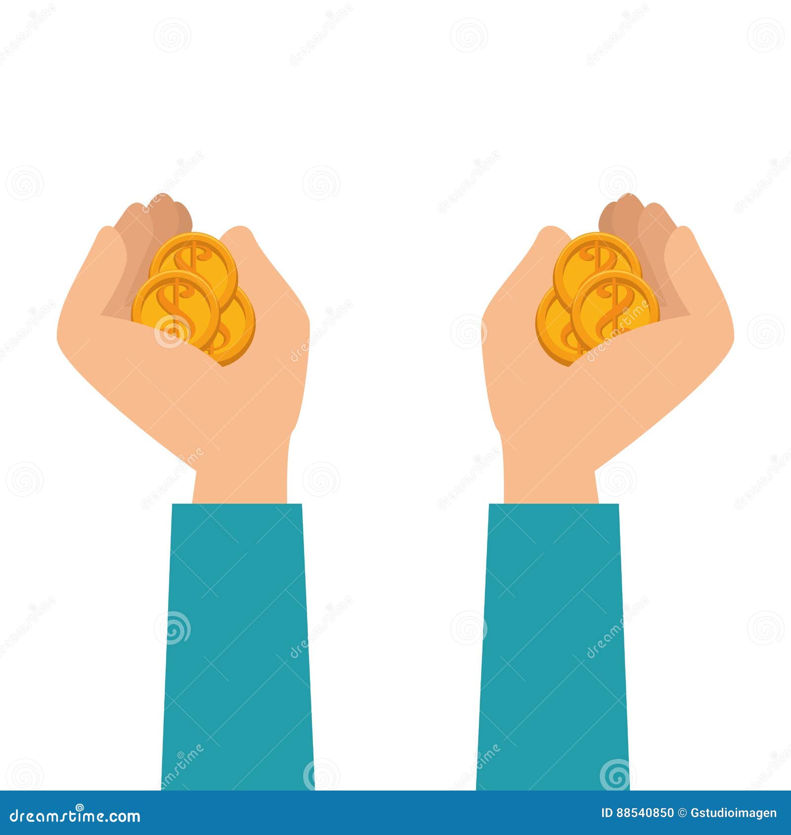 Hands human with money stock vector. Illustration of concept - 88540850