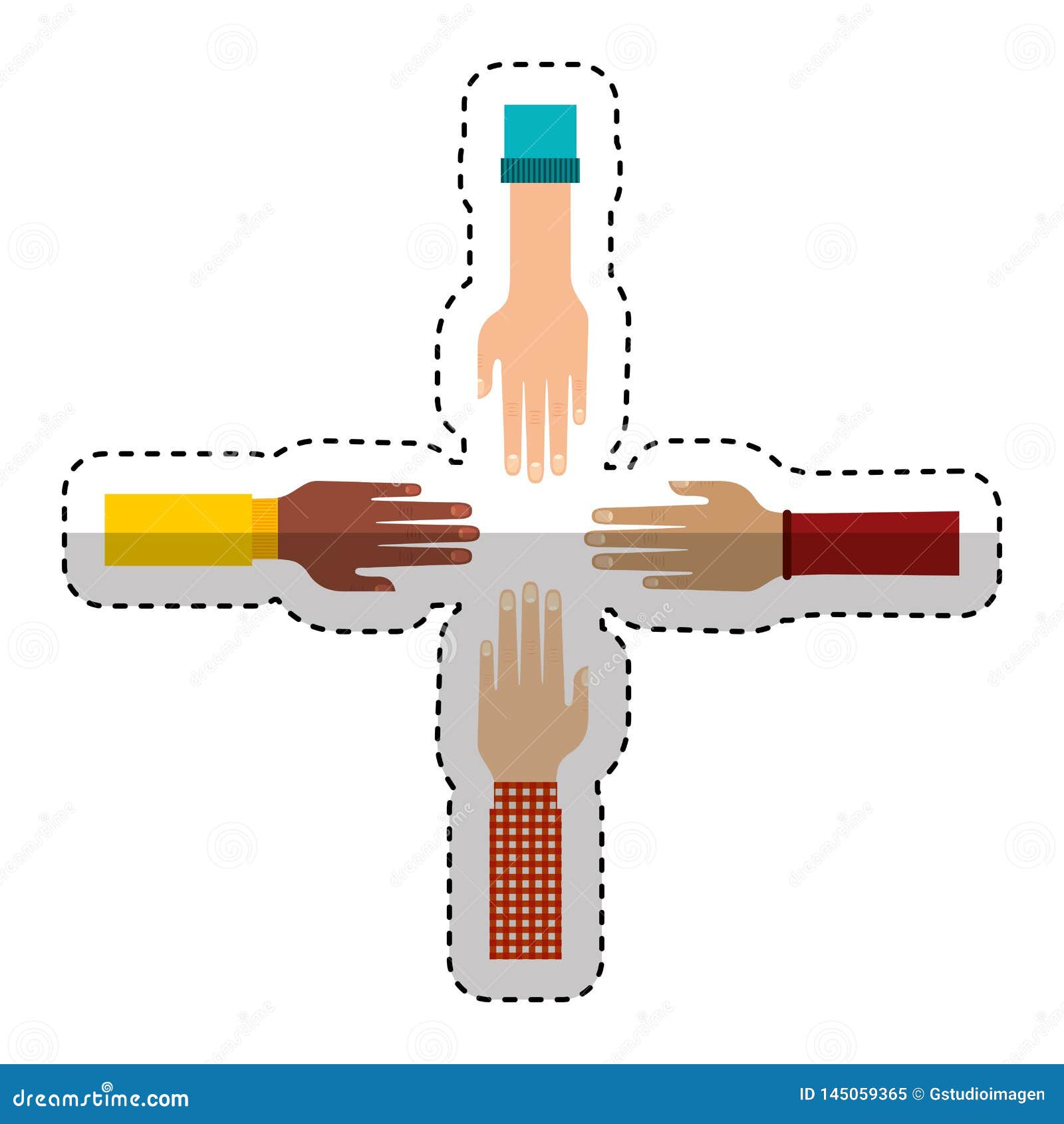 Hands Human Teamwork Symbol Stock Vector - Illustration of hand ...