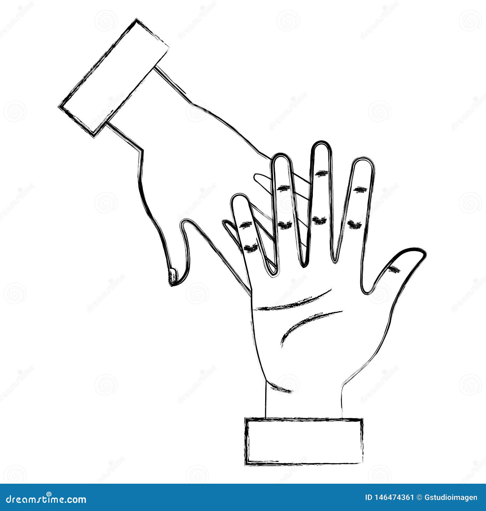 Hands human touching icon stock illustration. Illustration of ...