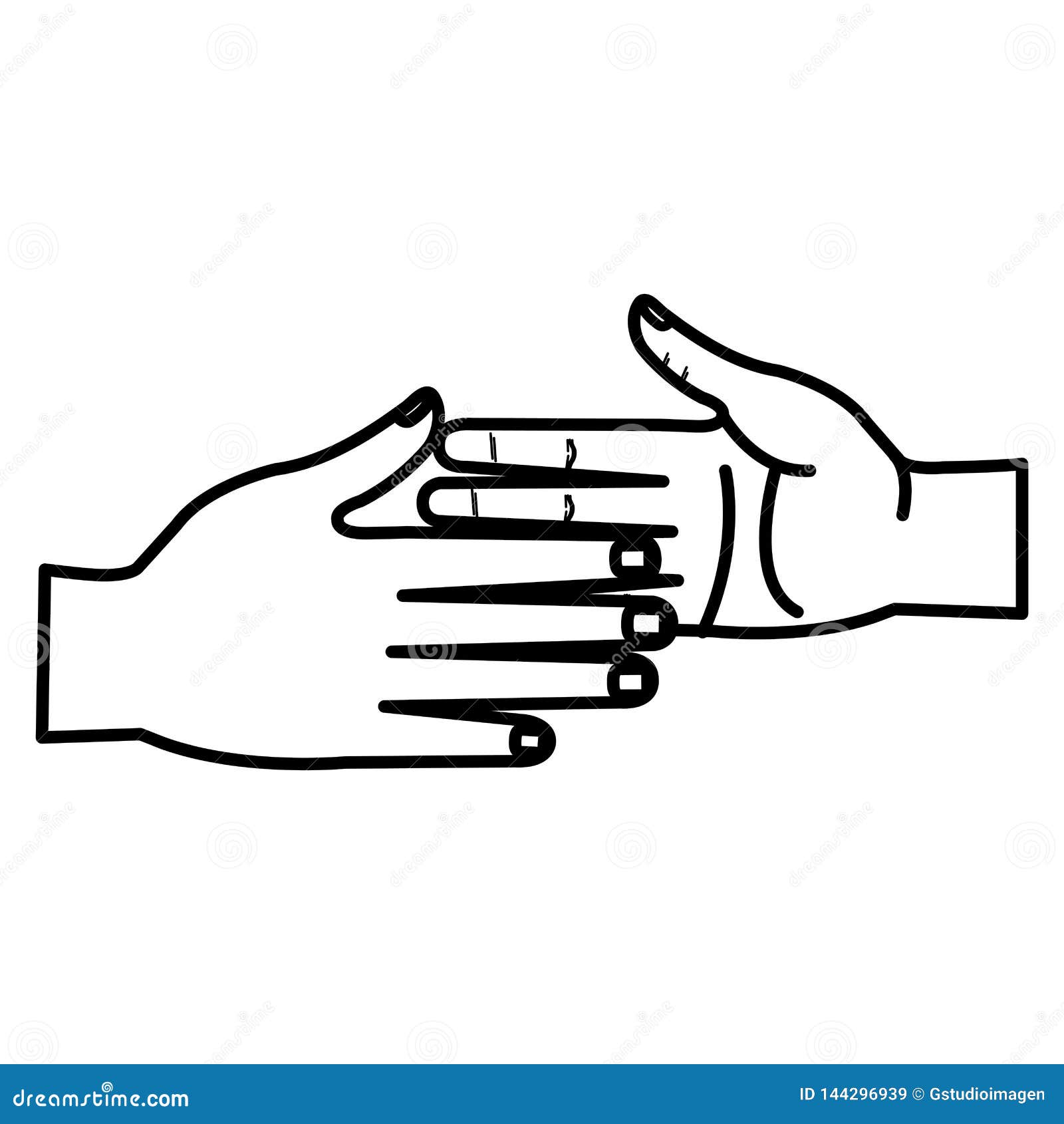 Hands human touching icon stock vector. Illustration of love - 144296939