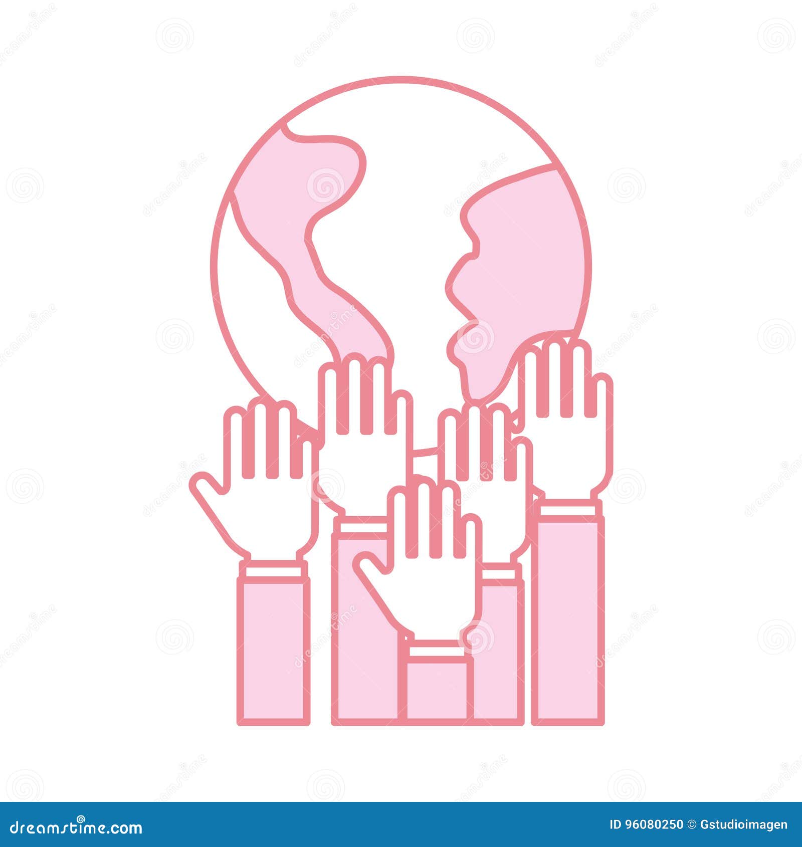 Hands Human with World Planet Earth Icon Stock Vector - Illustration of ...