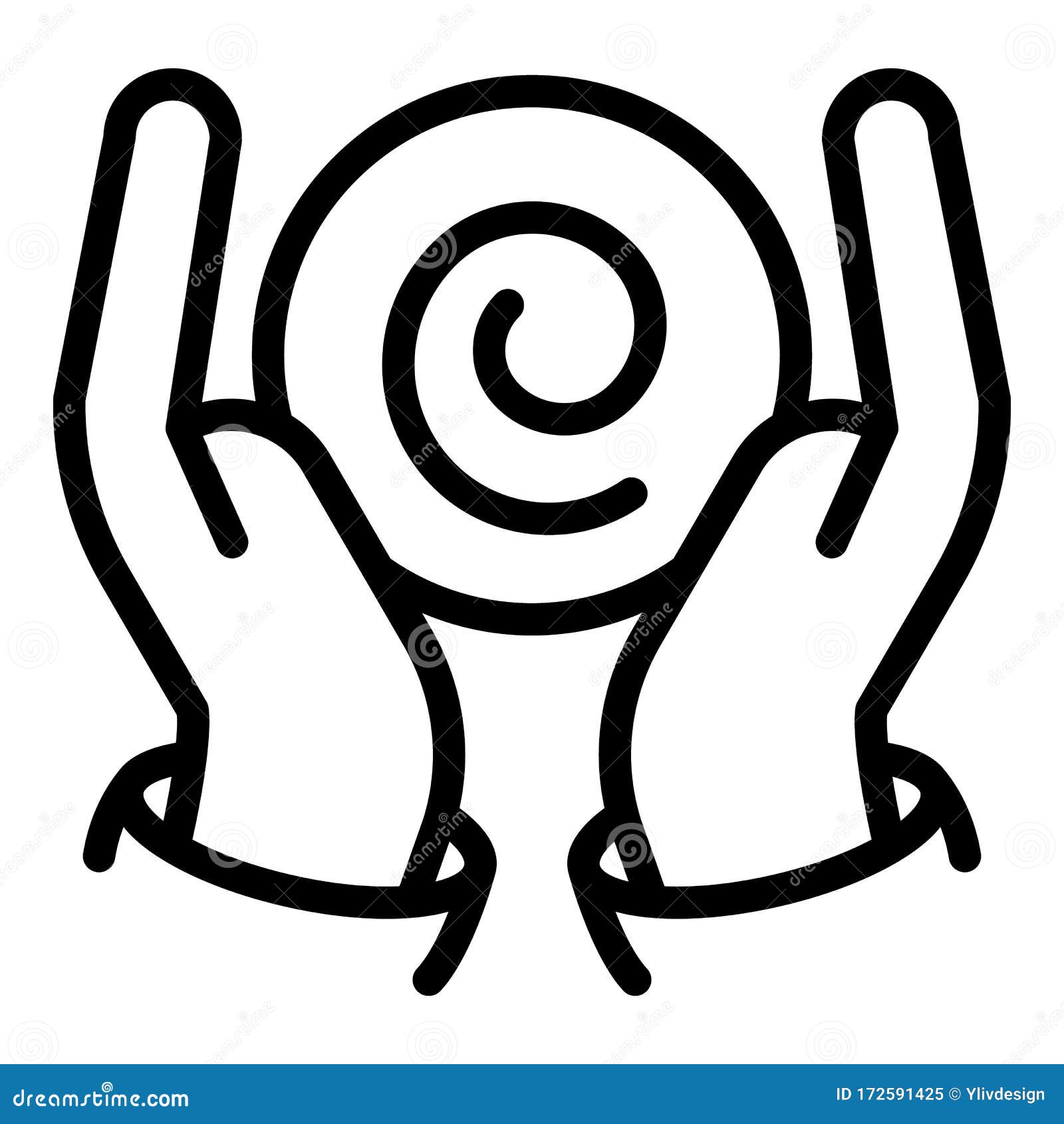Hands Hypnosis Icon, Outline Style Stock Vector - Illustration of ...