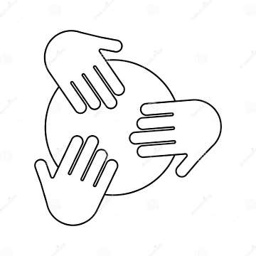 Hands Icon. Circle Shape. Unity Symbol. Teamwork Concept Stock ...