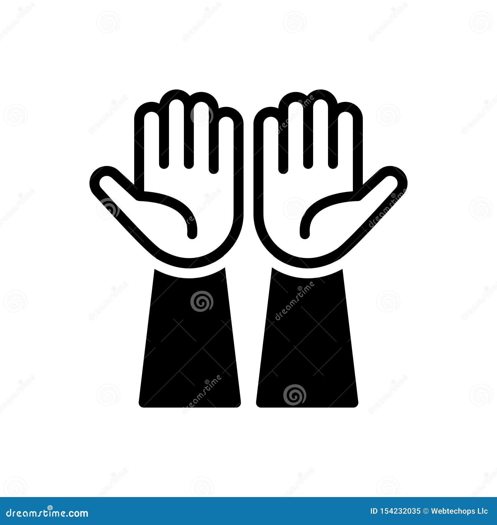 Black Solid Icon for Hands, Palm and Wrist Stock Vector - Illustration ...