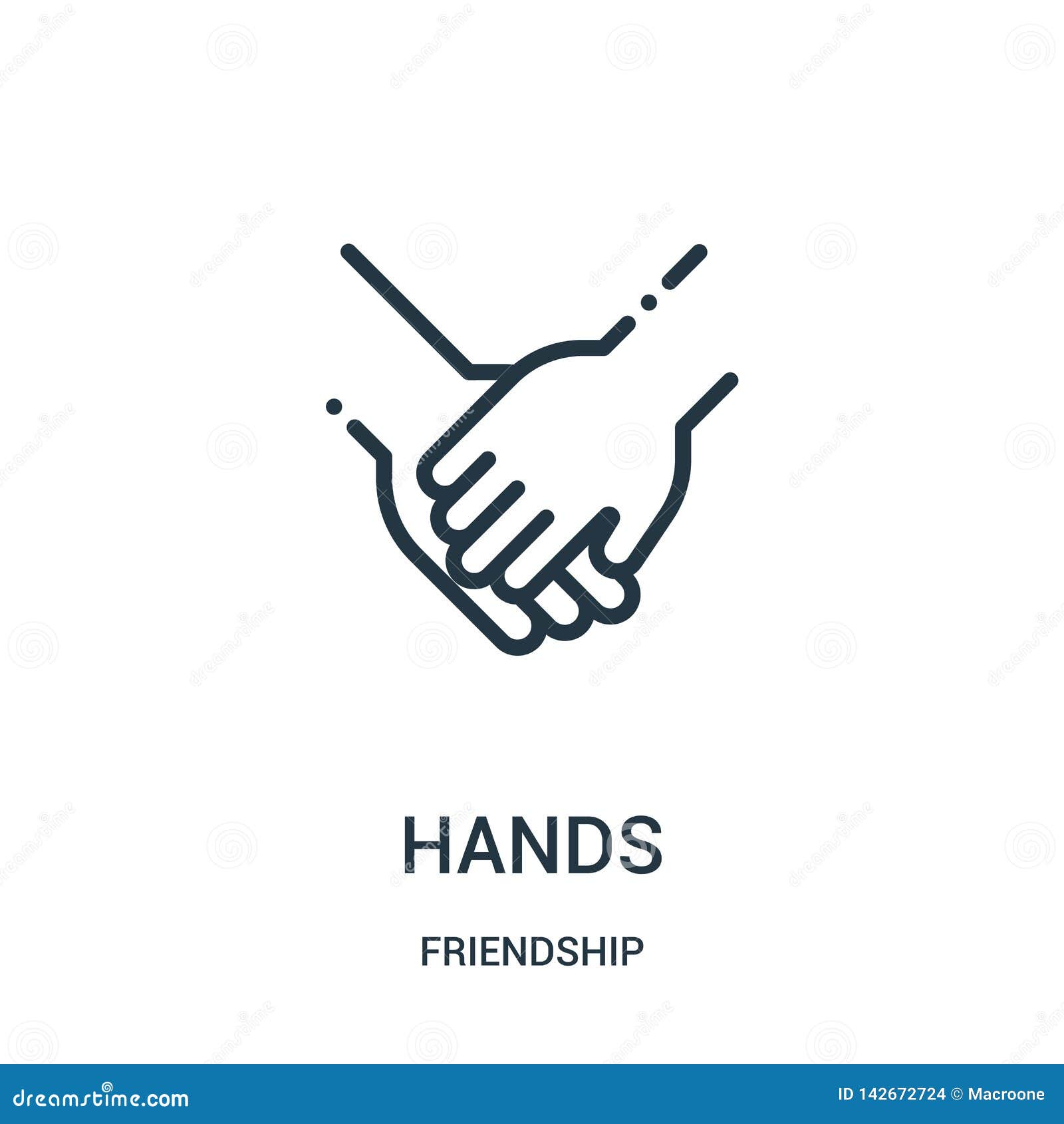 Hands Icon Vector from Friendship Collection. Thin Line Hands Outline ...