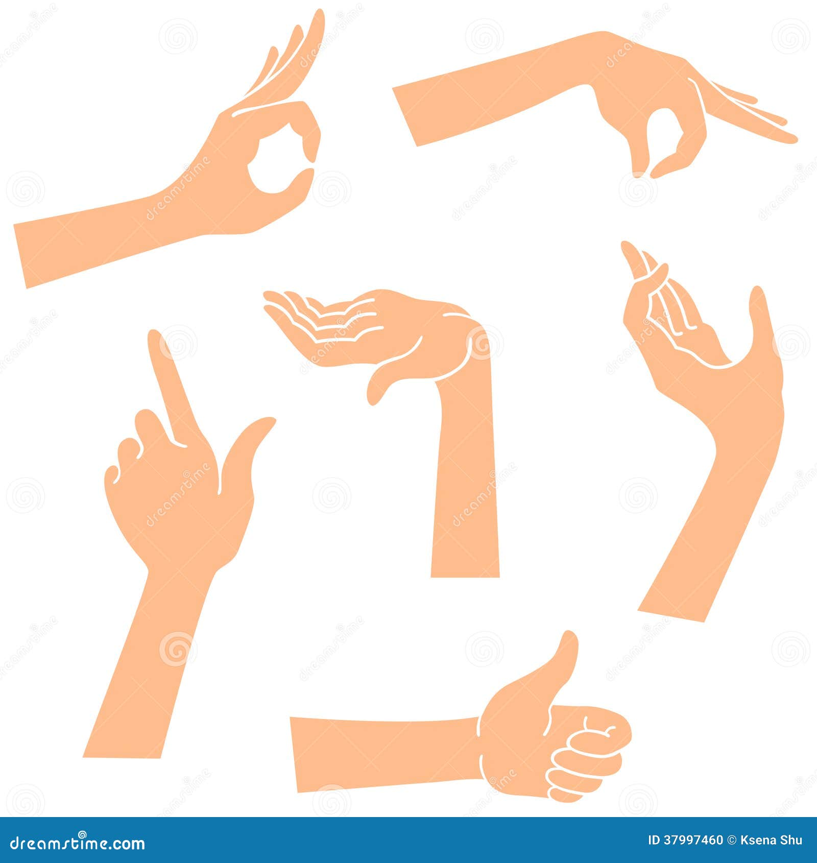 Hands Icons in a Realistic Poses Stock Vector - Illustration of tiny ...