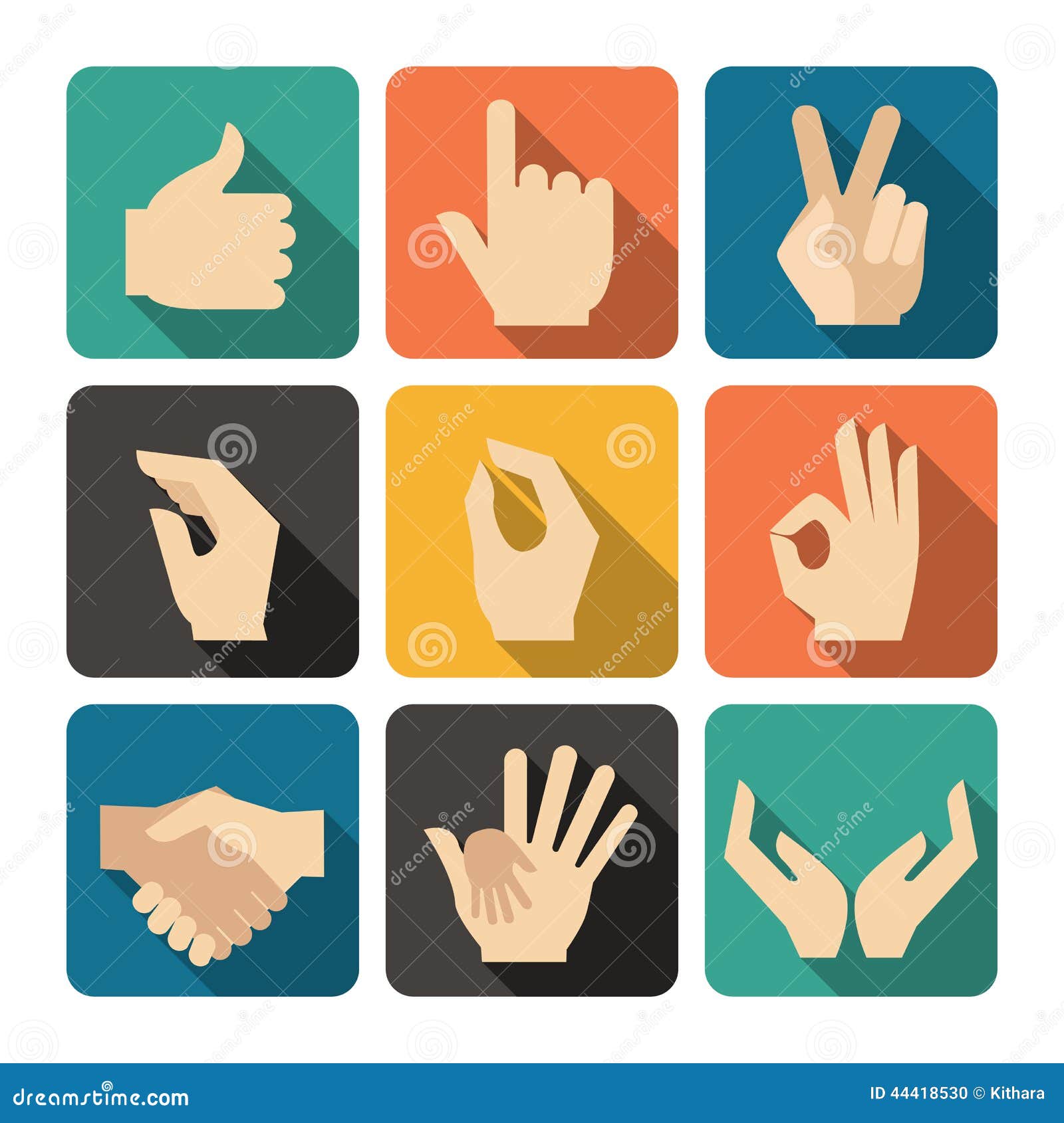 Hands Icons Set stock vector. Illustration of sign, care - 44418530